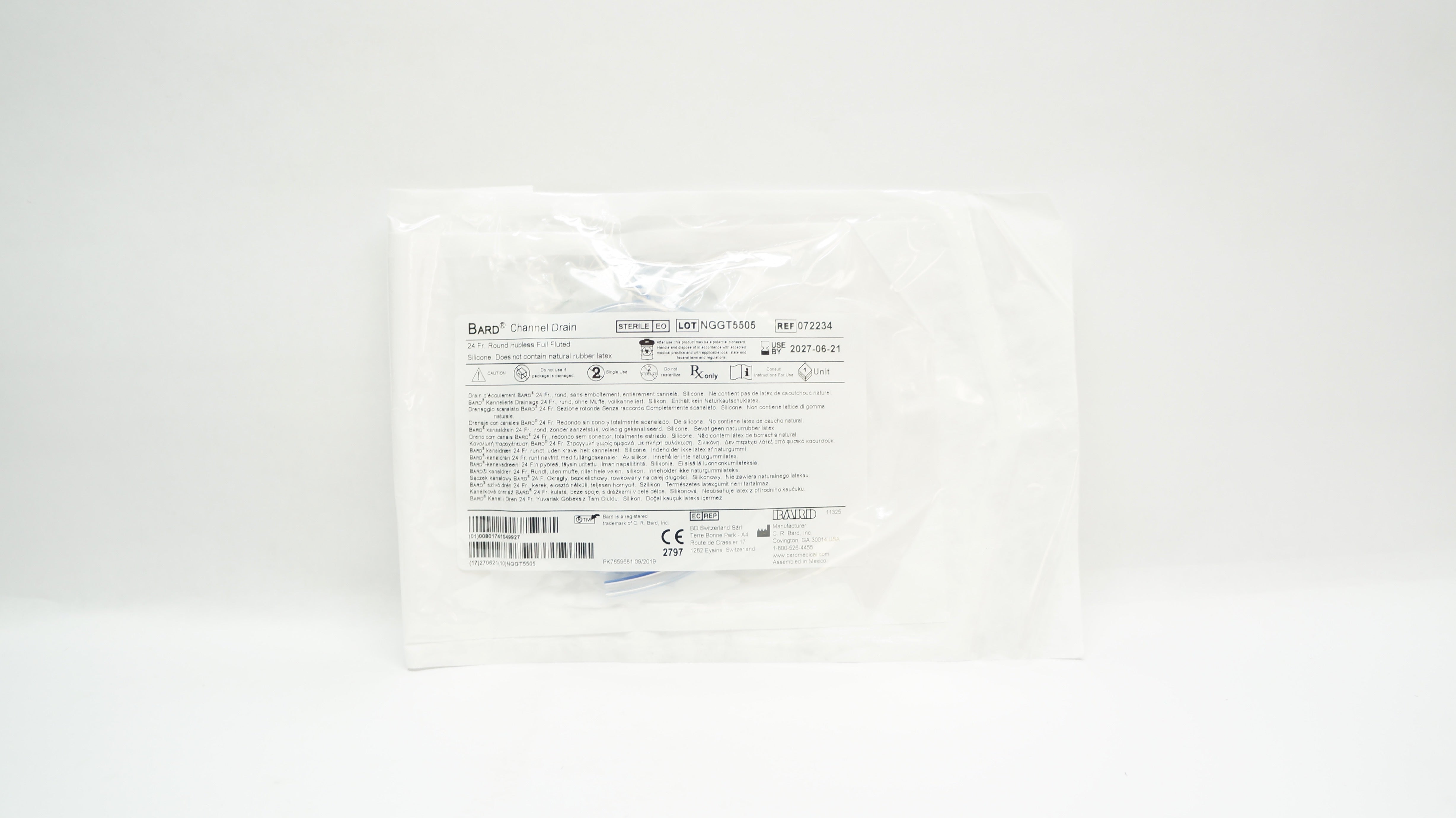 Bard 072234 Channel Drain 24 Fr. Round Hubless Full Fluted