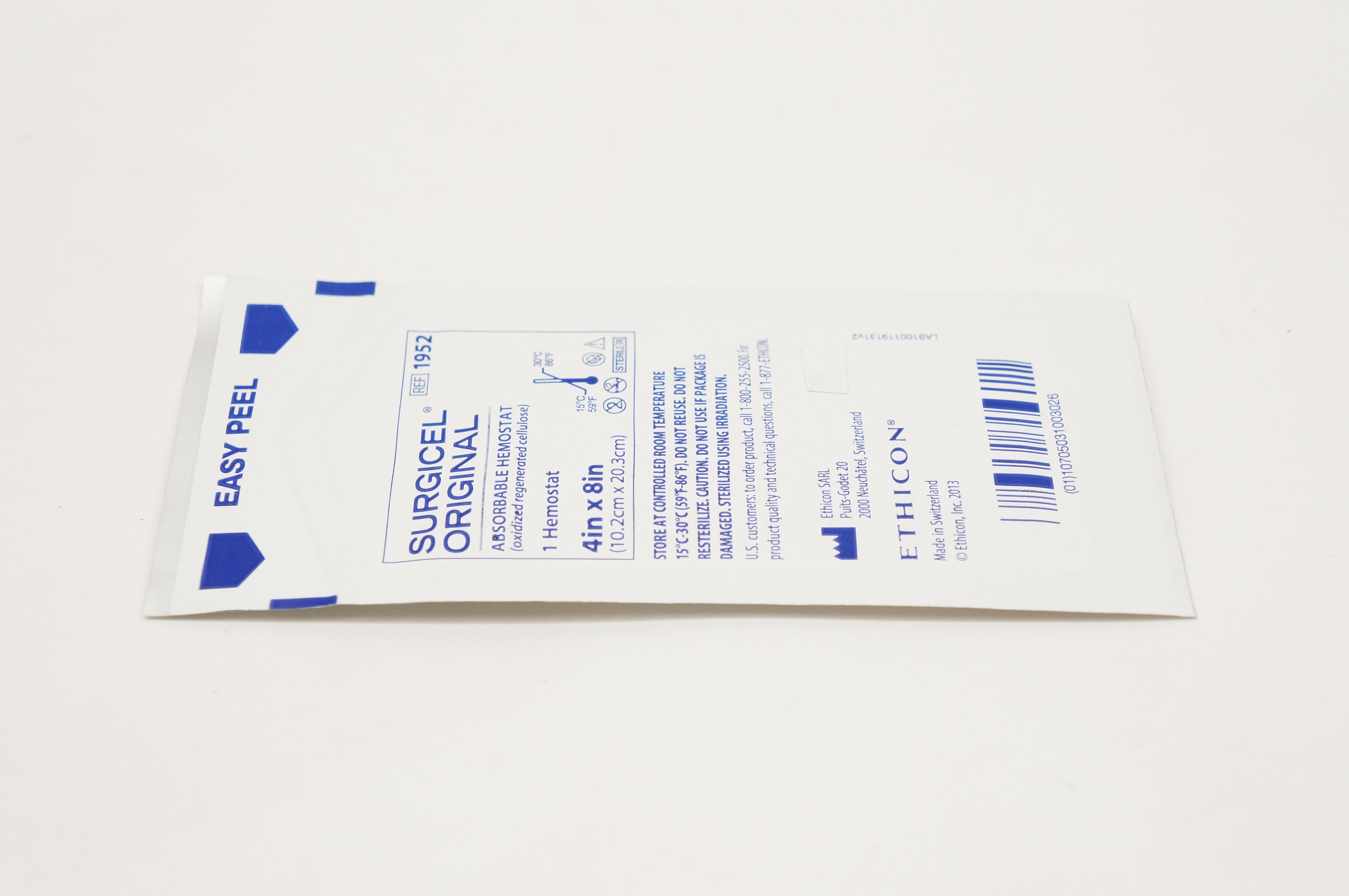 Ethicon 1952 Surgicel Original Absorbable Hemostat 4inch x 8inch