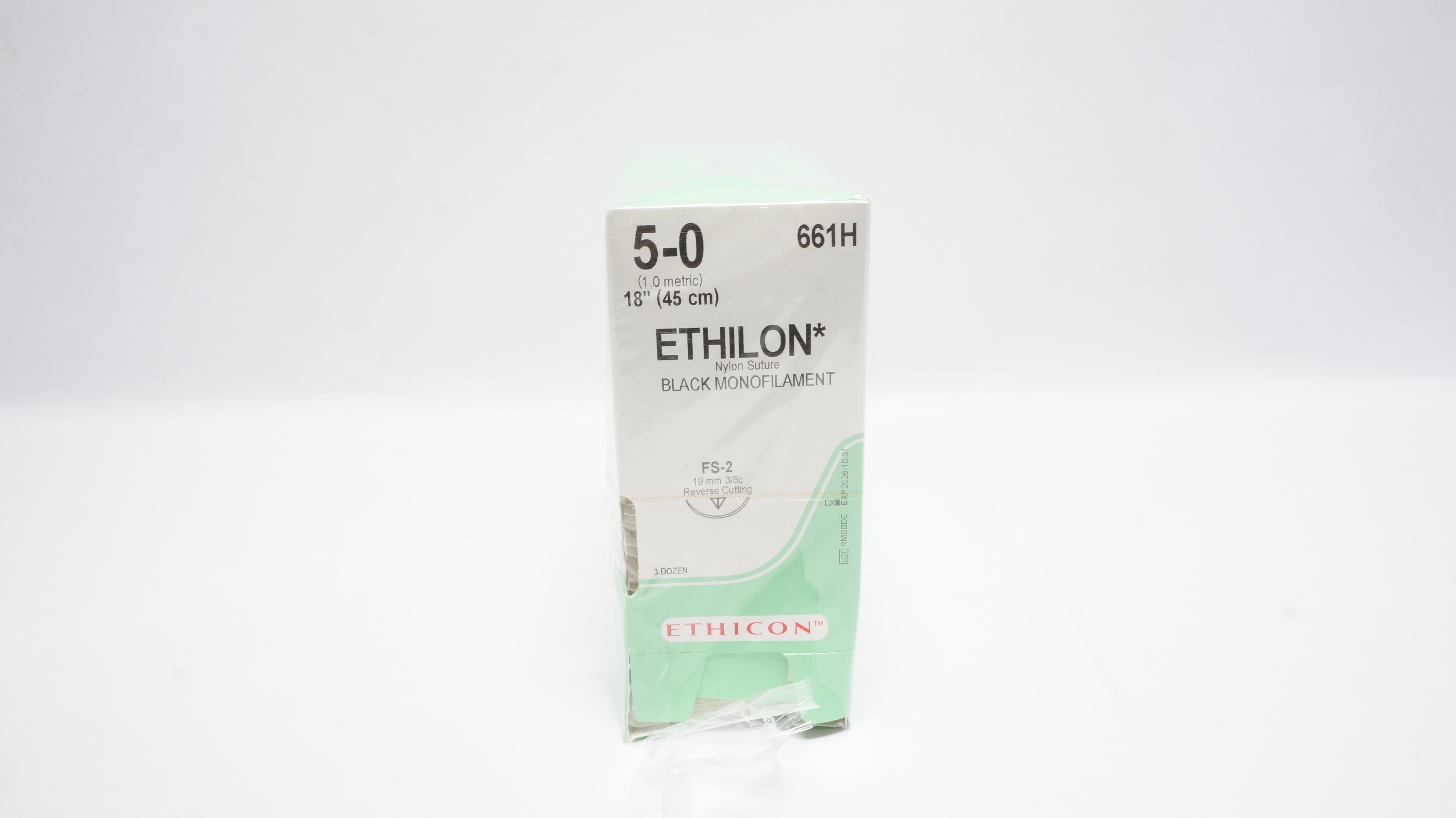 Ethicon 661H 5-0 ETHILON, FS-2, 3/8 19mm Reverse Cutting, 18inch - Box ...