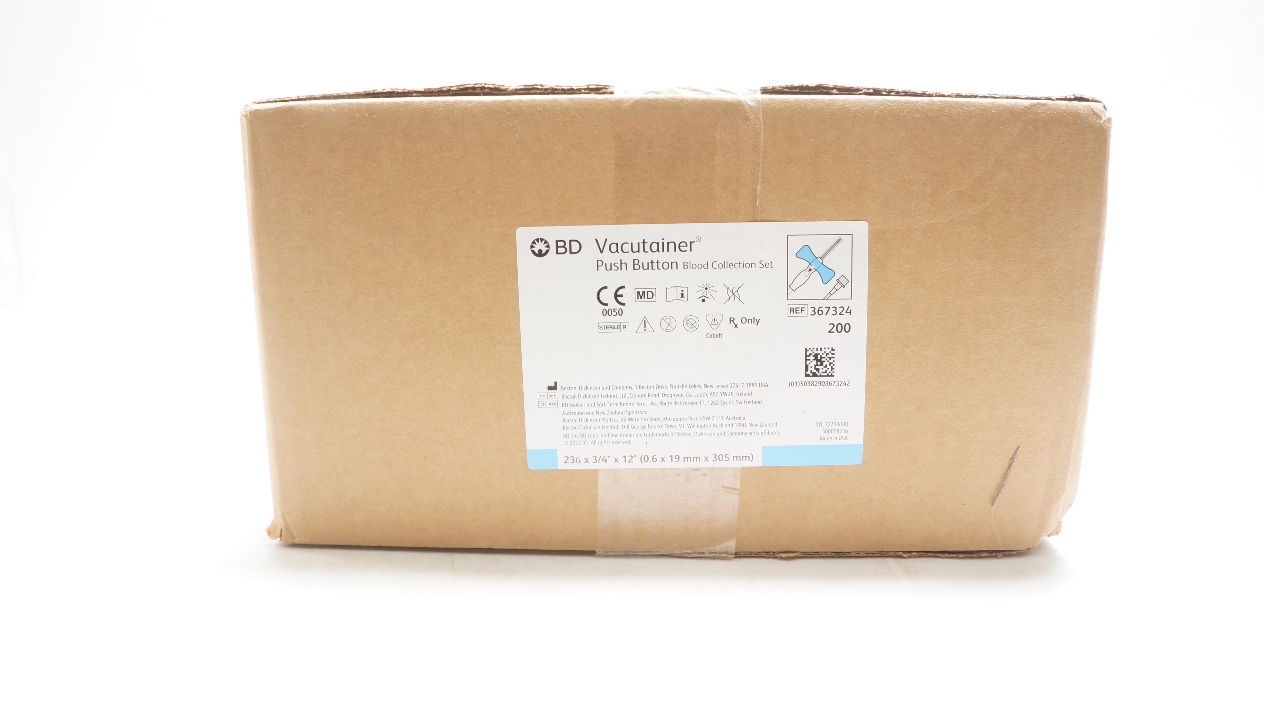 BD 367324 Vacutainer Blood Collection Set 23G x 3/4inch x 12inch - Case ...