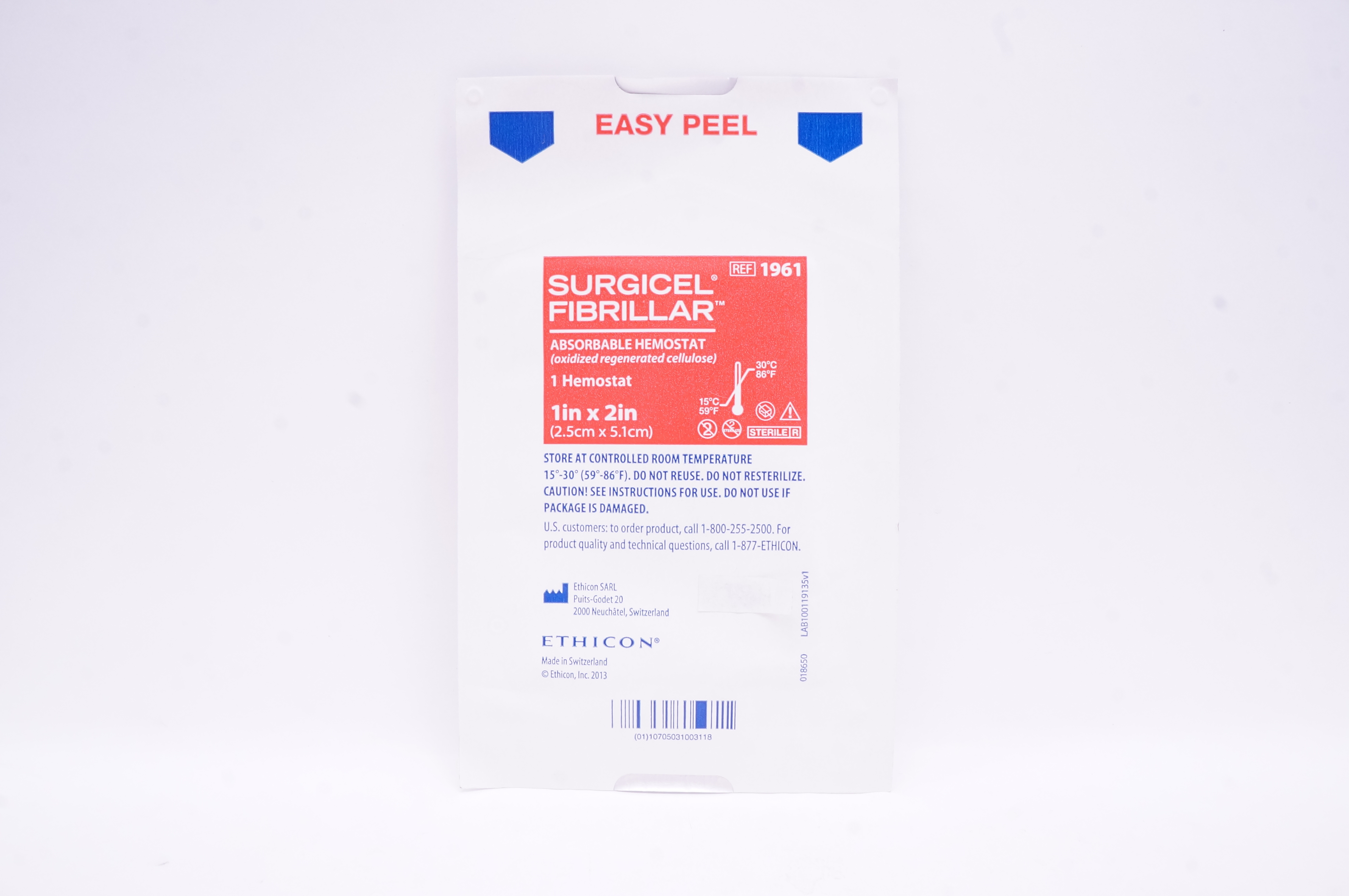 Ethicon 1961 Surgicel Fibrillar Absorbable Hemostat 1inch x 2inch (x)