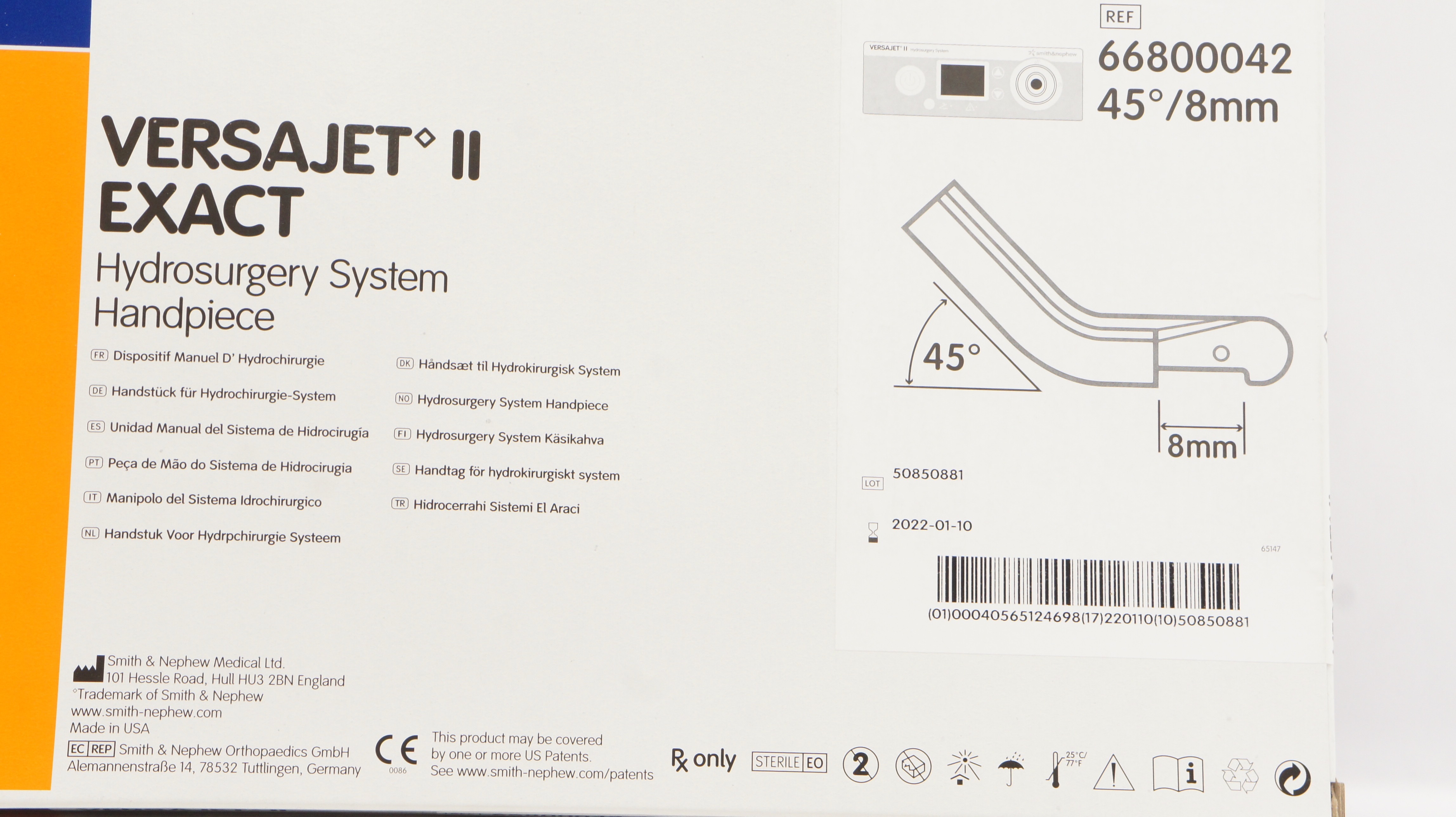 Smith&Nephew 66800042 VersaJet II Hydrosurgery System Handpiece ...