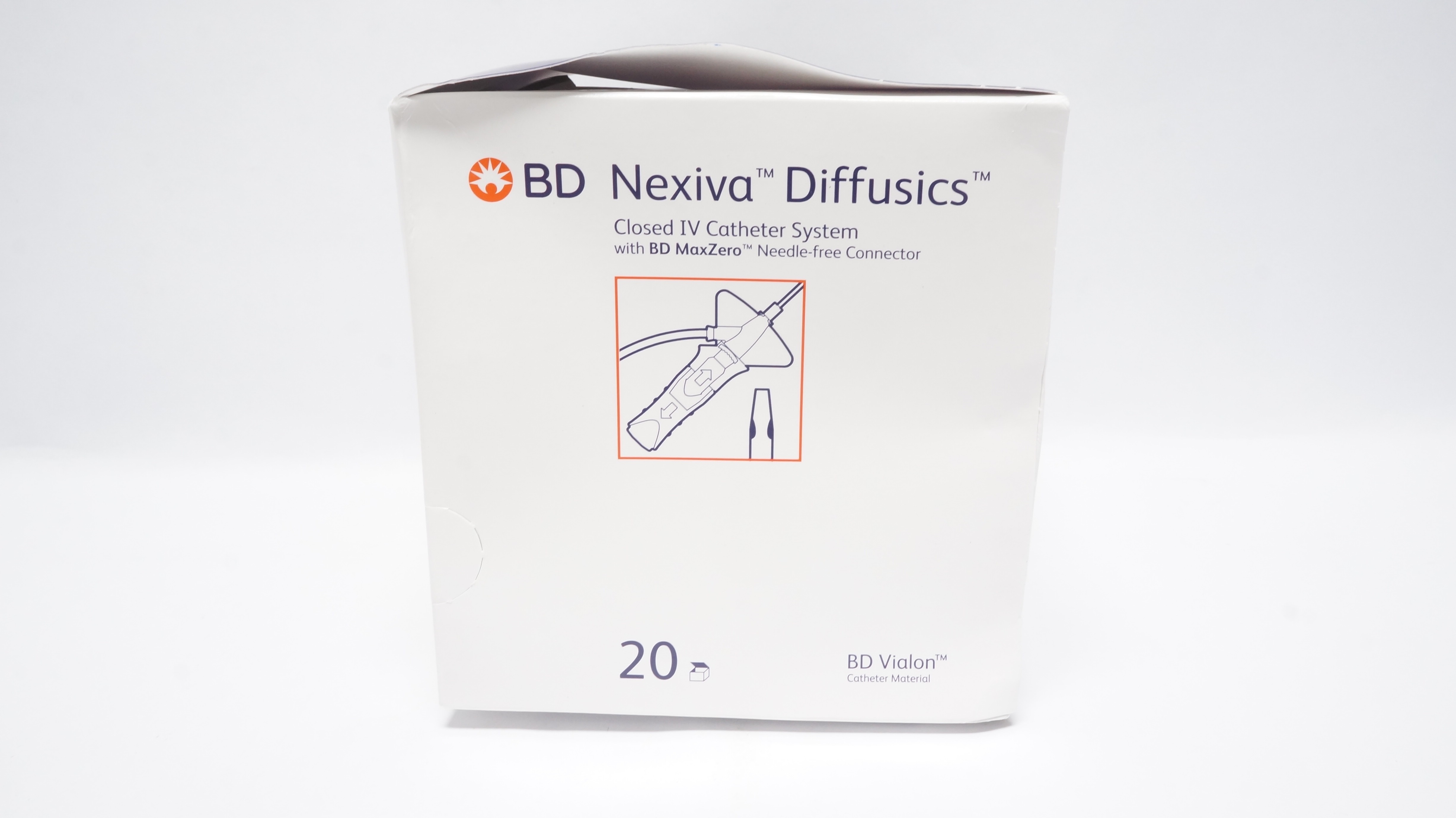 BD 383599 Nexivia Diffusics Closed IV Cath. System 20Ga x 1.75In. - Box ...