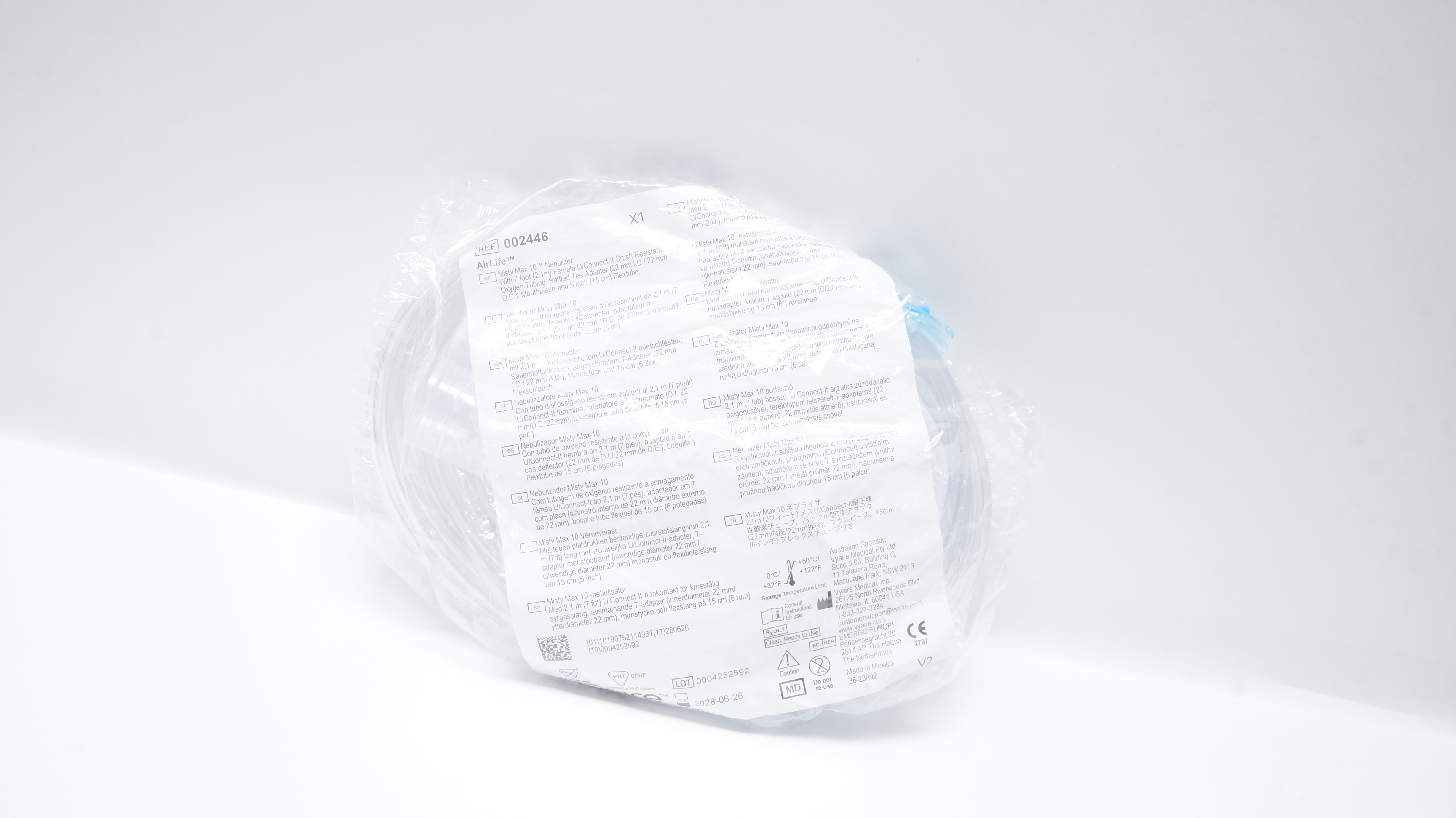 Vyaire 002446 Airlife Misty Max 10 Nebulizer w/Female Oxygen Tubing 7ft ...