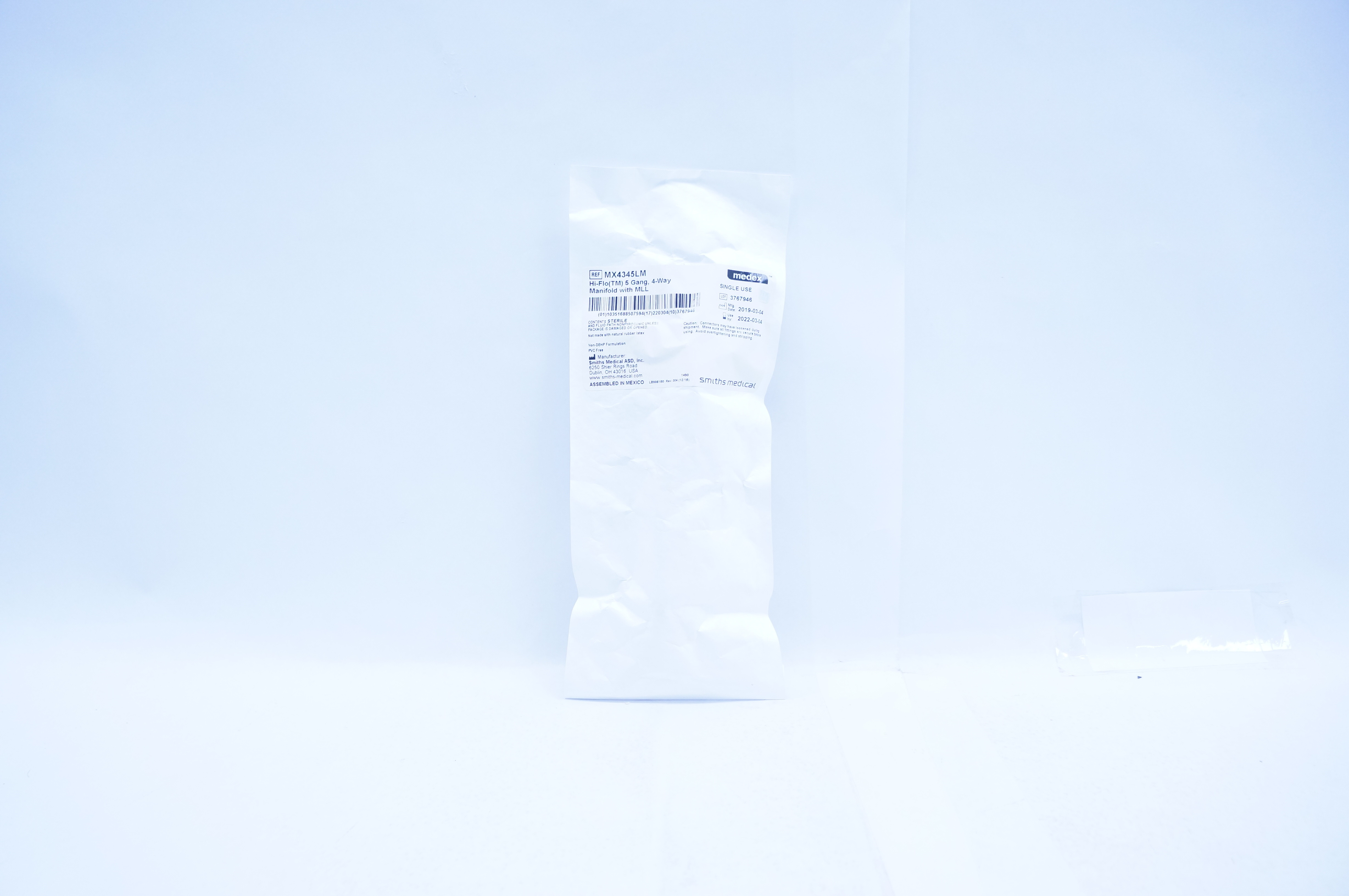 Smiths Medical MX4345LM Hi-Flo 5 Gang, 4-Way Manifold with MLL