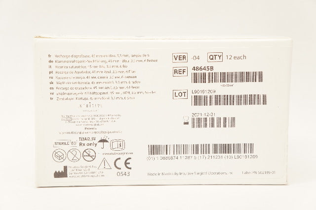 Intuitive 48645B EndoWrist Stapler 45mm Reload 6 Row Blue 3.5mm (x ...