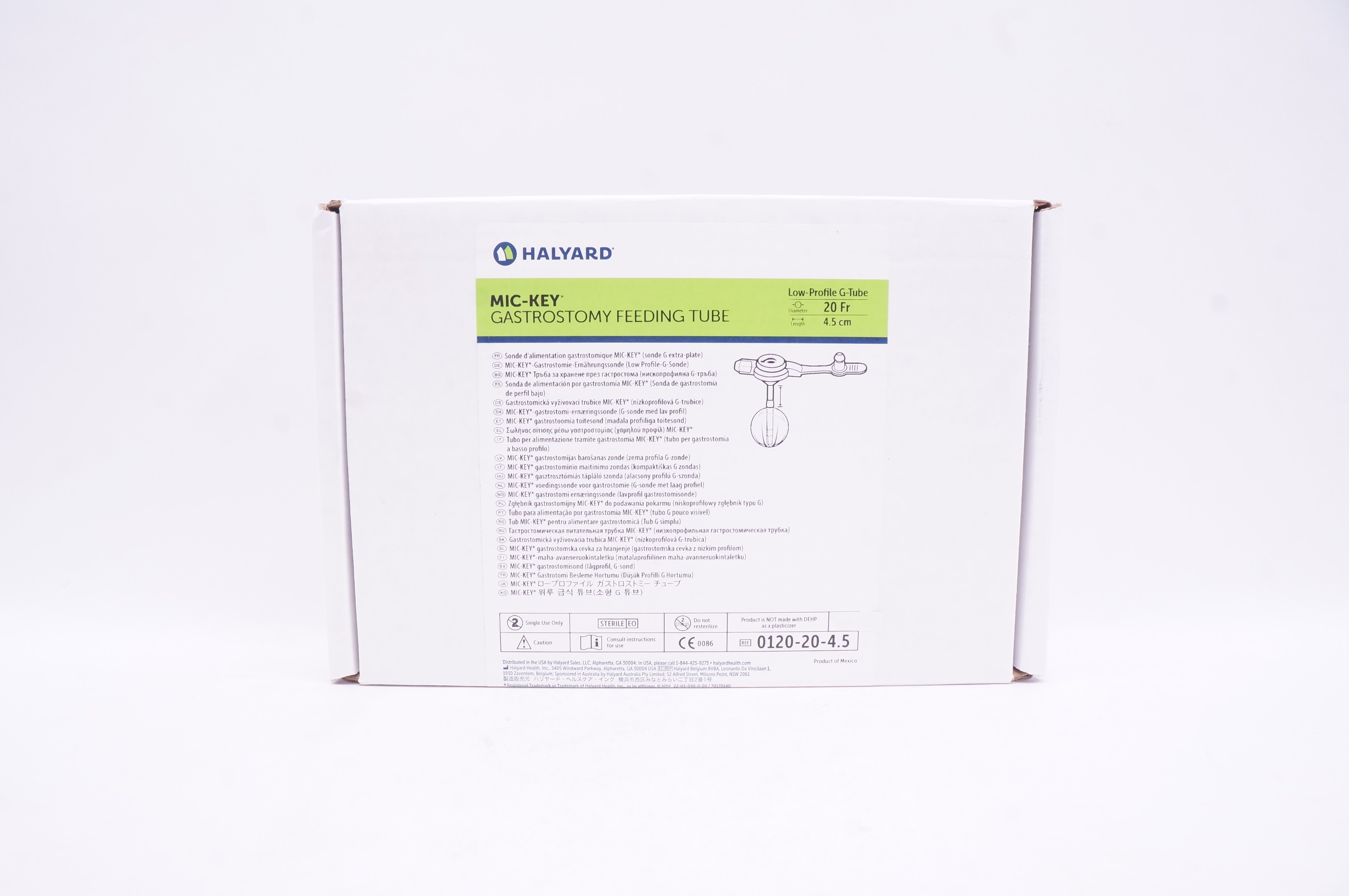 Halyard 0120-20-4.5 Mic-Key Gastrostomy Feeding Tube 20Fr (x)