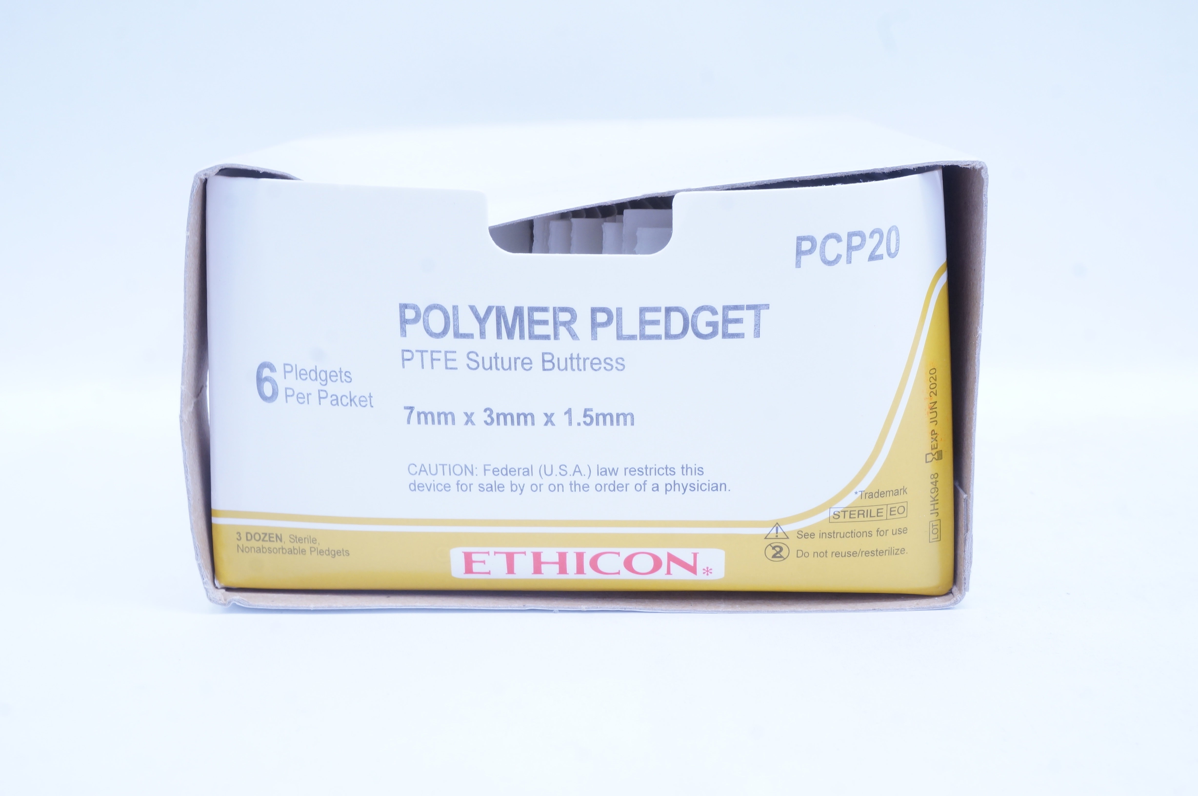 Ethicon PCP20 Polymer Pledget Stre Buttress 7mm x 3mm x 1.5mm(x) -Box ...