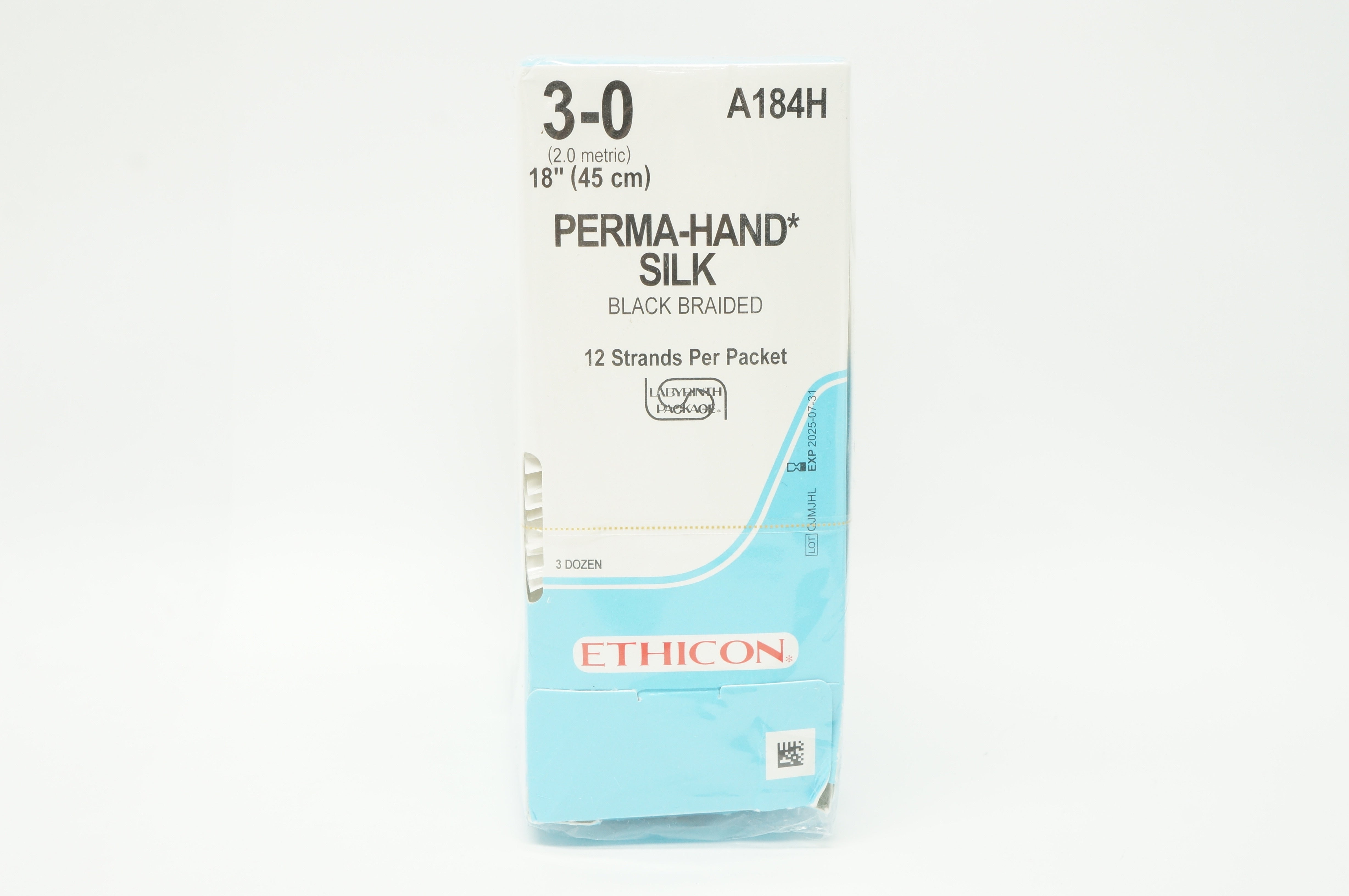 Ethicon A184H 3-0 PERMA-HAND SILK, 12 Strands Per Packet, 18inch - Box ...