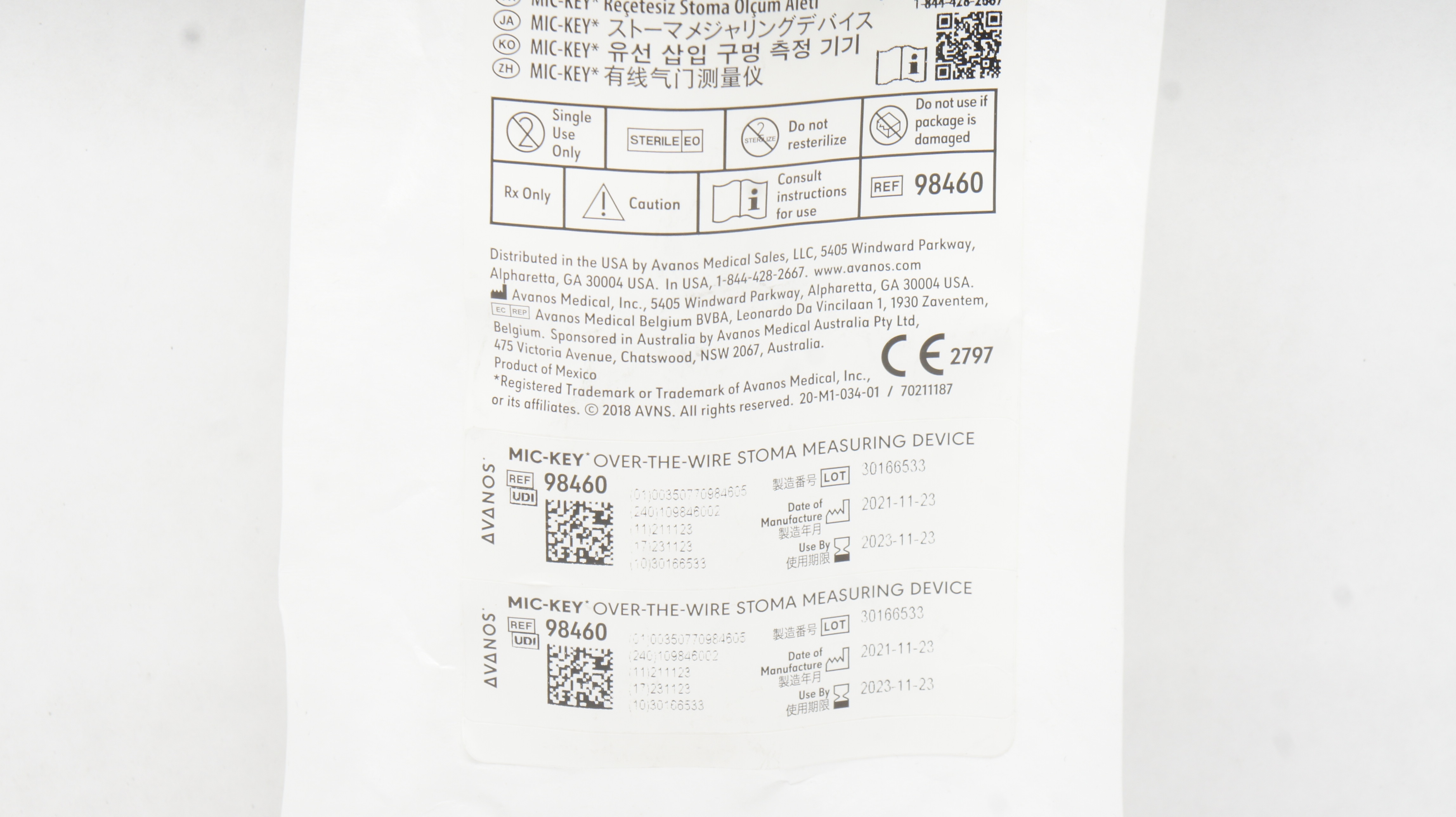 Avanos 98460 Mic-Key Over-The-Wire Stoma Measuring Device (x)