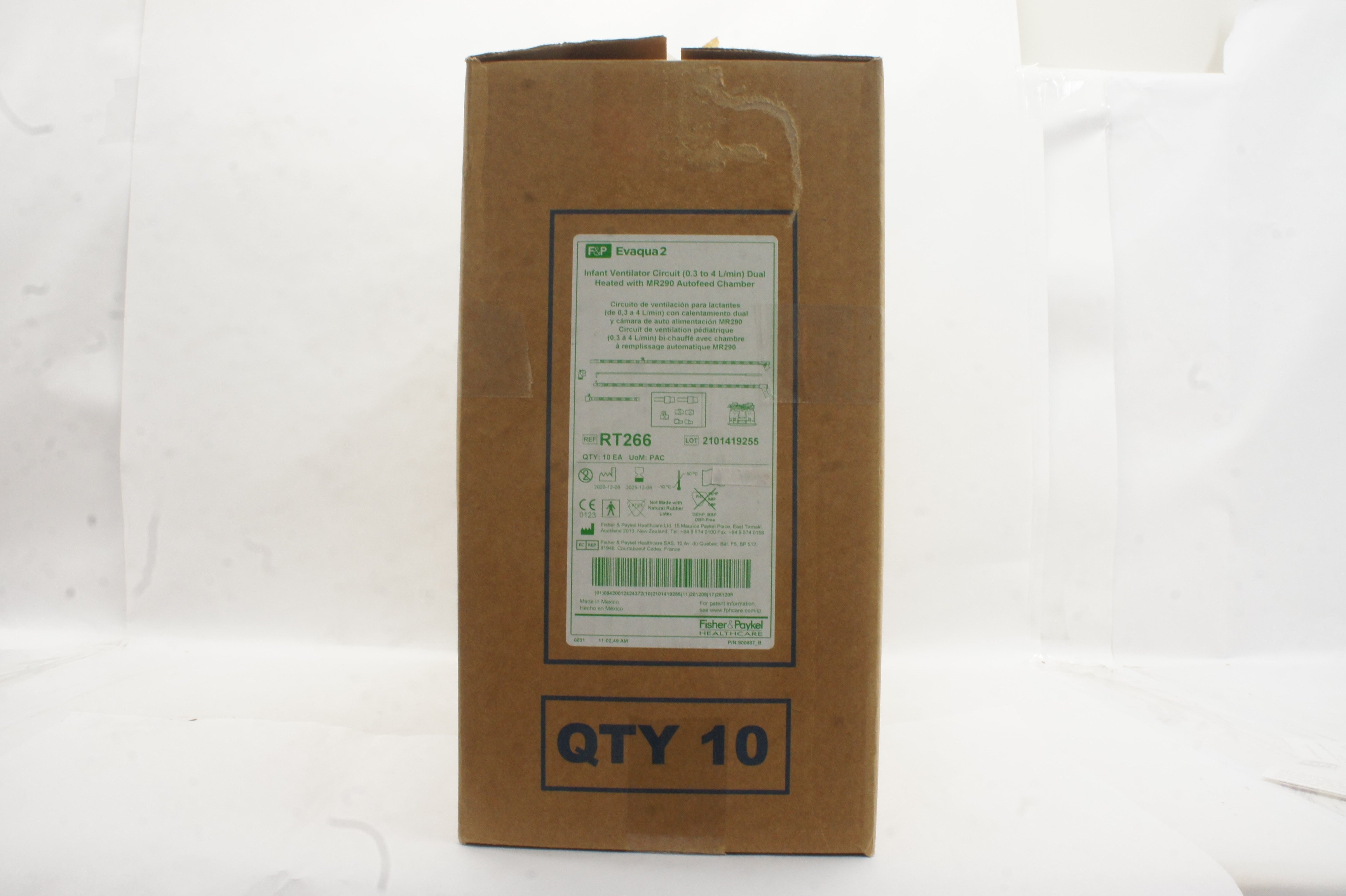 Fisher & Paykel RT266 Evaqua 2 Infant Ventilator Circuit Dual Heated ...