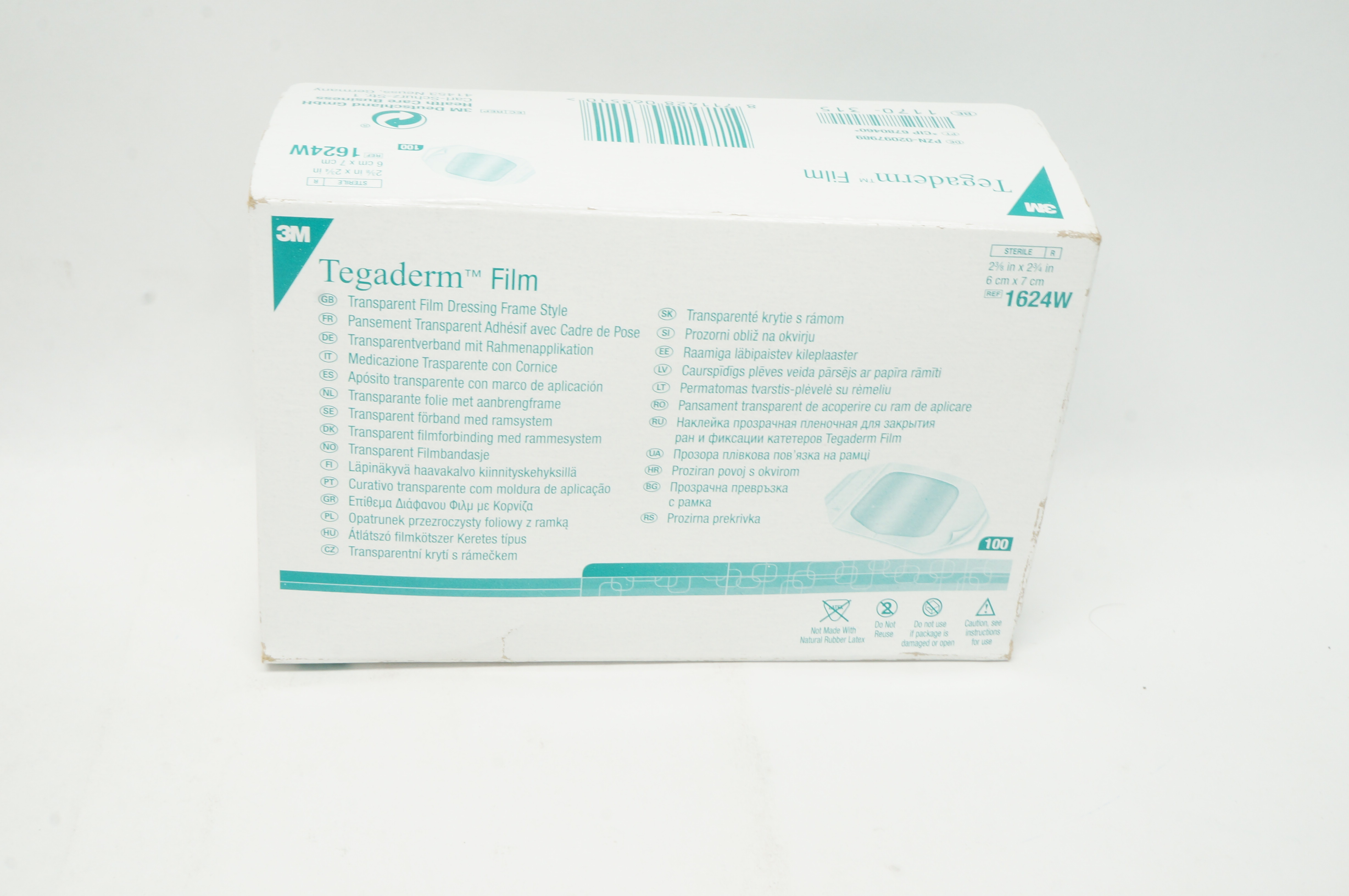 3M 1624W Tegaderm Transparent Film Dressing 2 3/8 inch x 2 3/4 inch ...