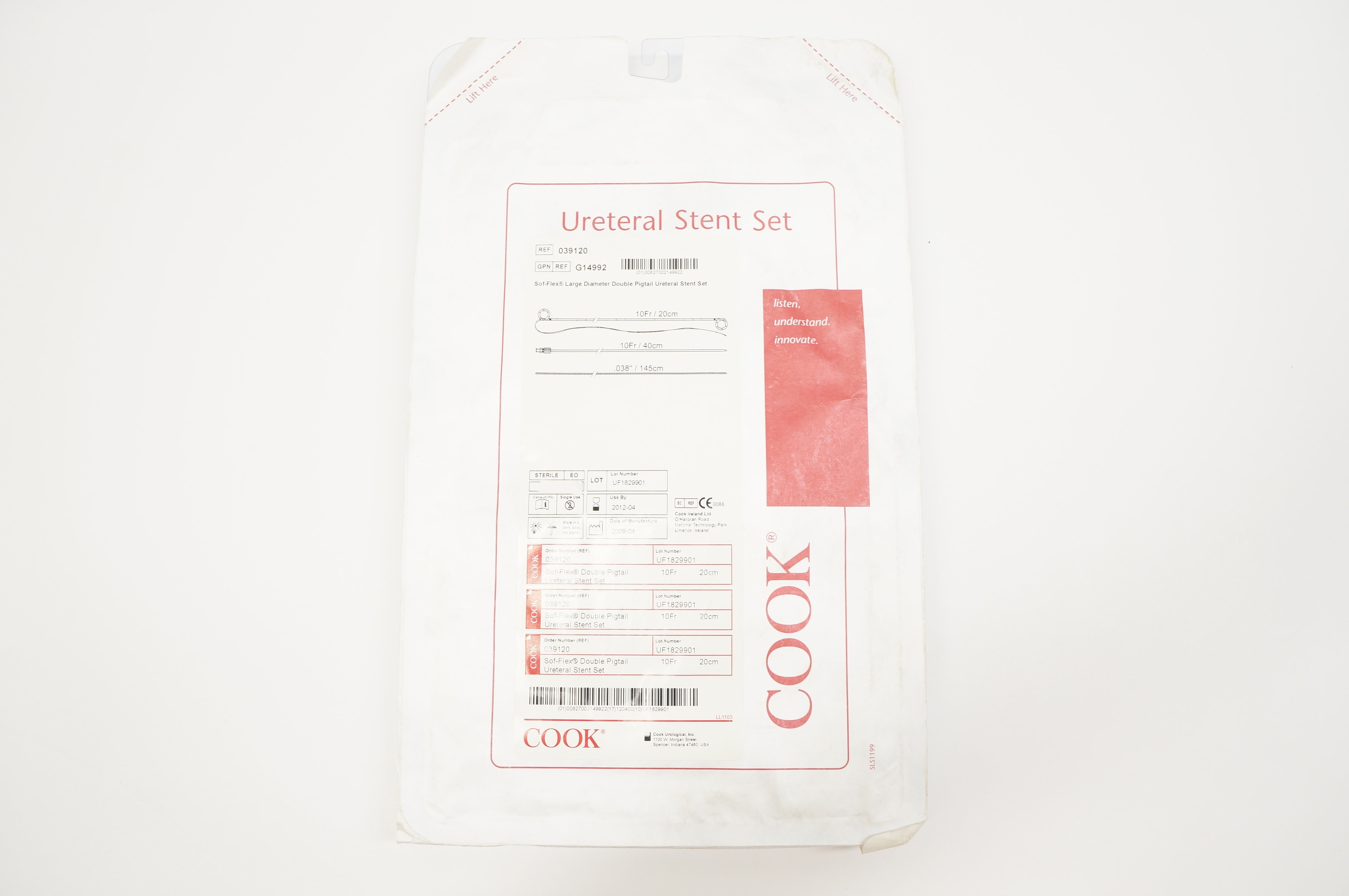 Cook Medical 039120 Sof-Flex Large Diameter Ureteral Stnt Set 10Fr. x ...