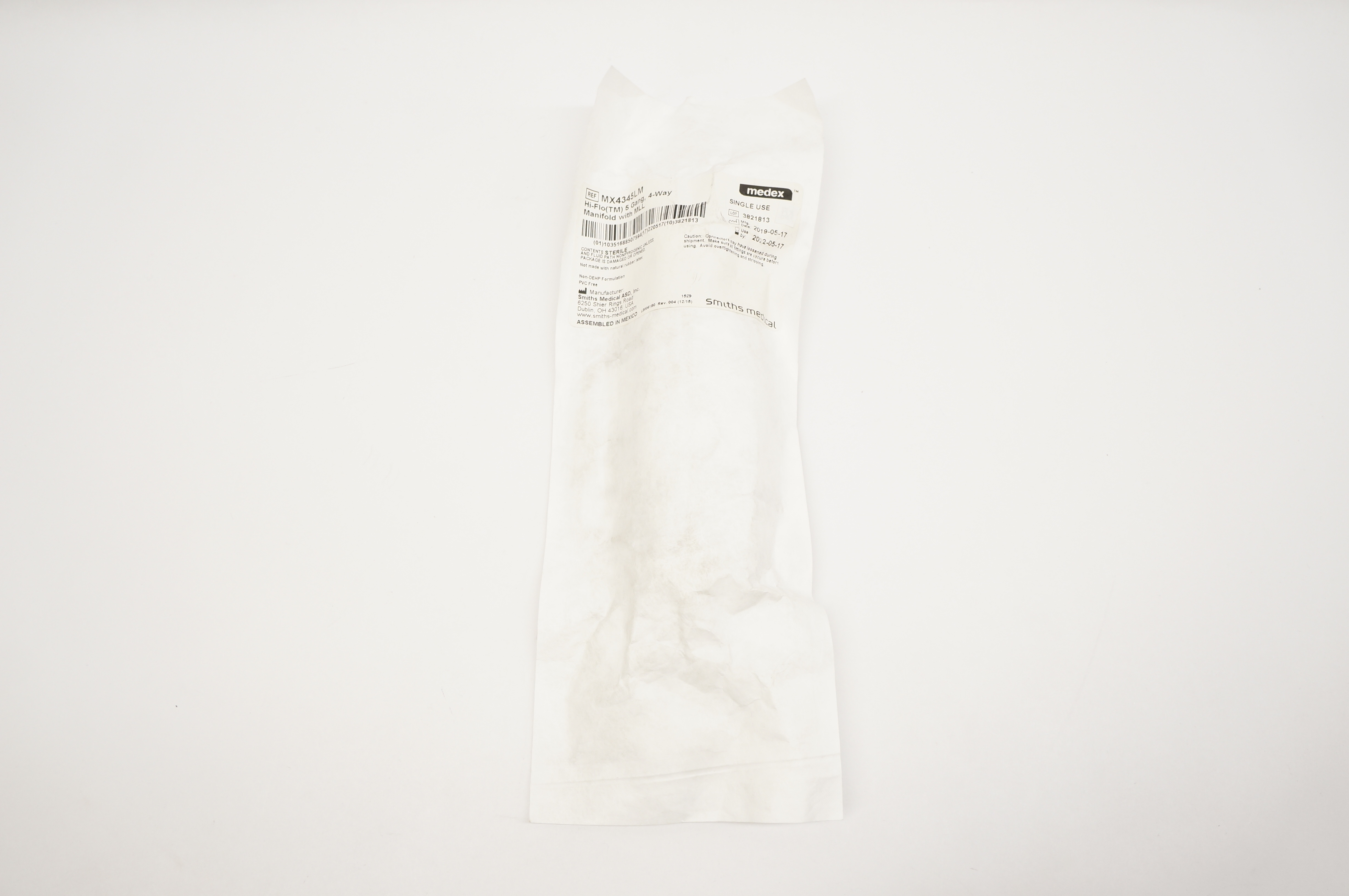 Smiths Medical MX4345LM Medex Hi-Flo 5 Gang, 4 Way Manifold With Mll