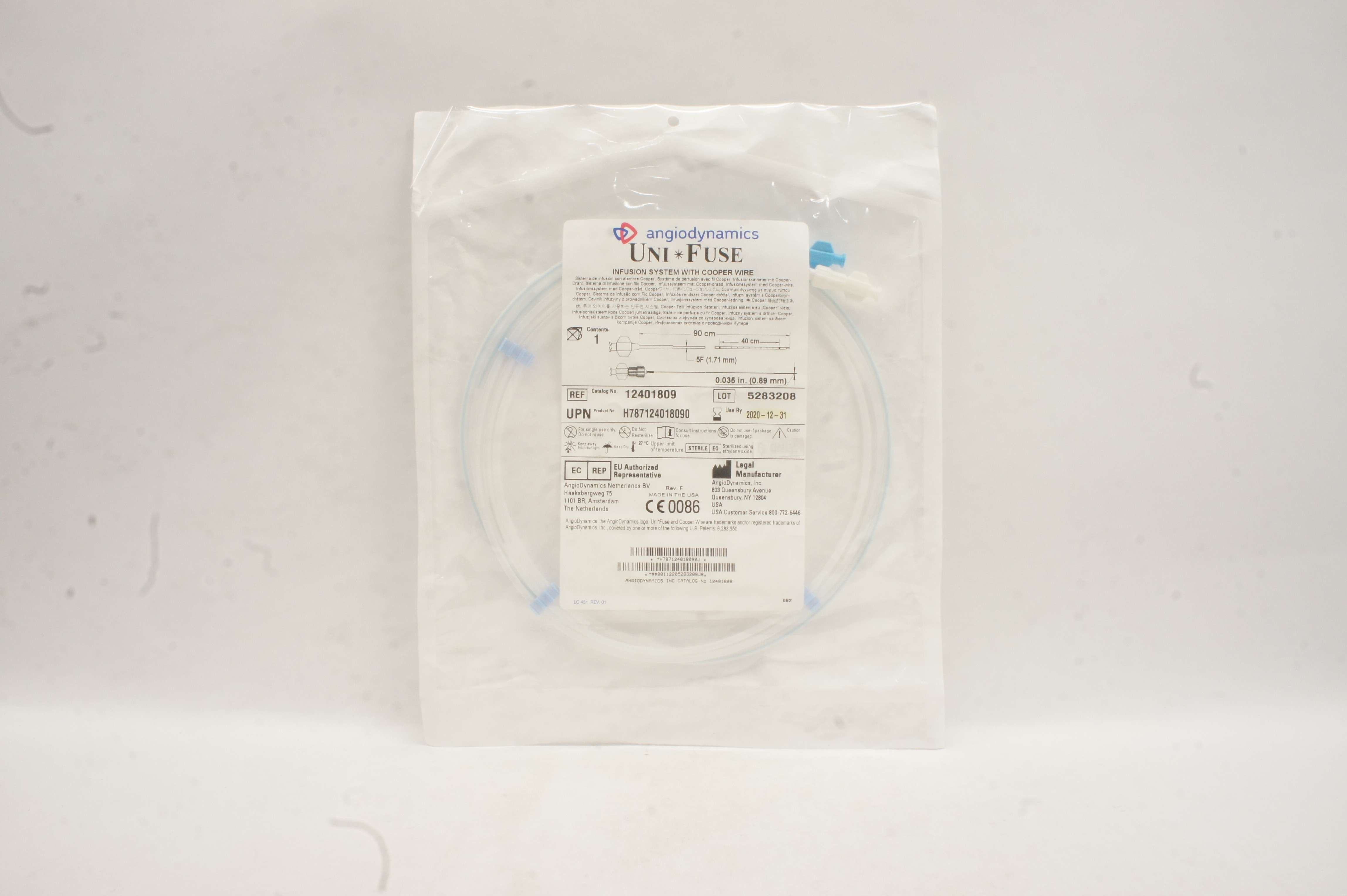 Angiodynamics 12401809 Uni Fuse Infusion System with Cooper Wire 5F x ...