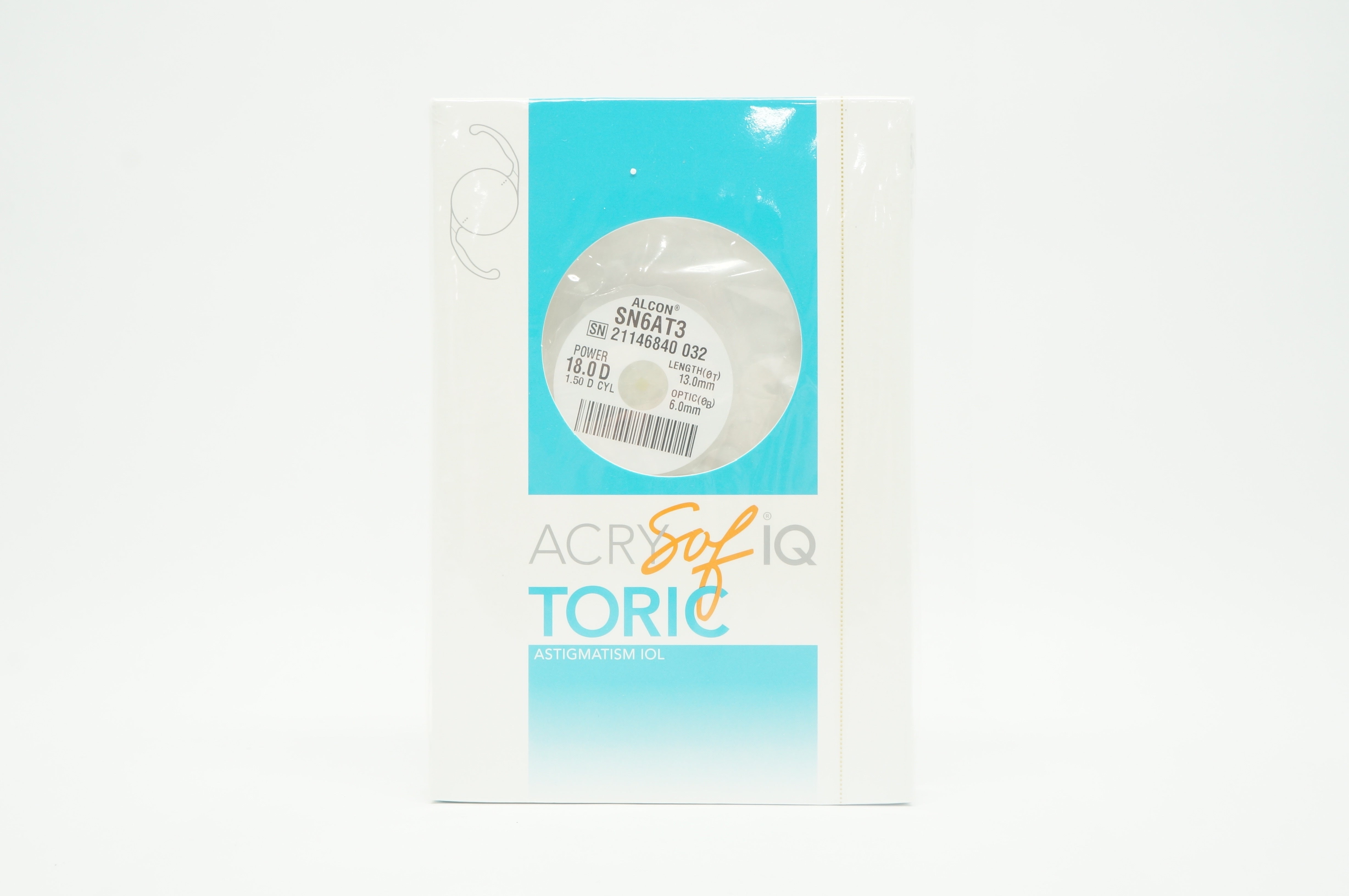 AcrySof IQ SN6AT3 Alcon Toric Astigmatism IOL 18.0D x 13.0 mm (x)