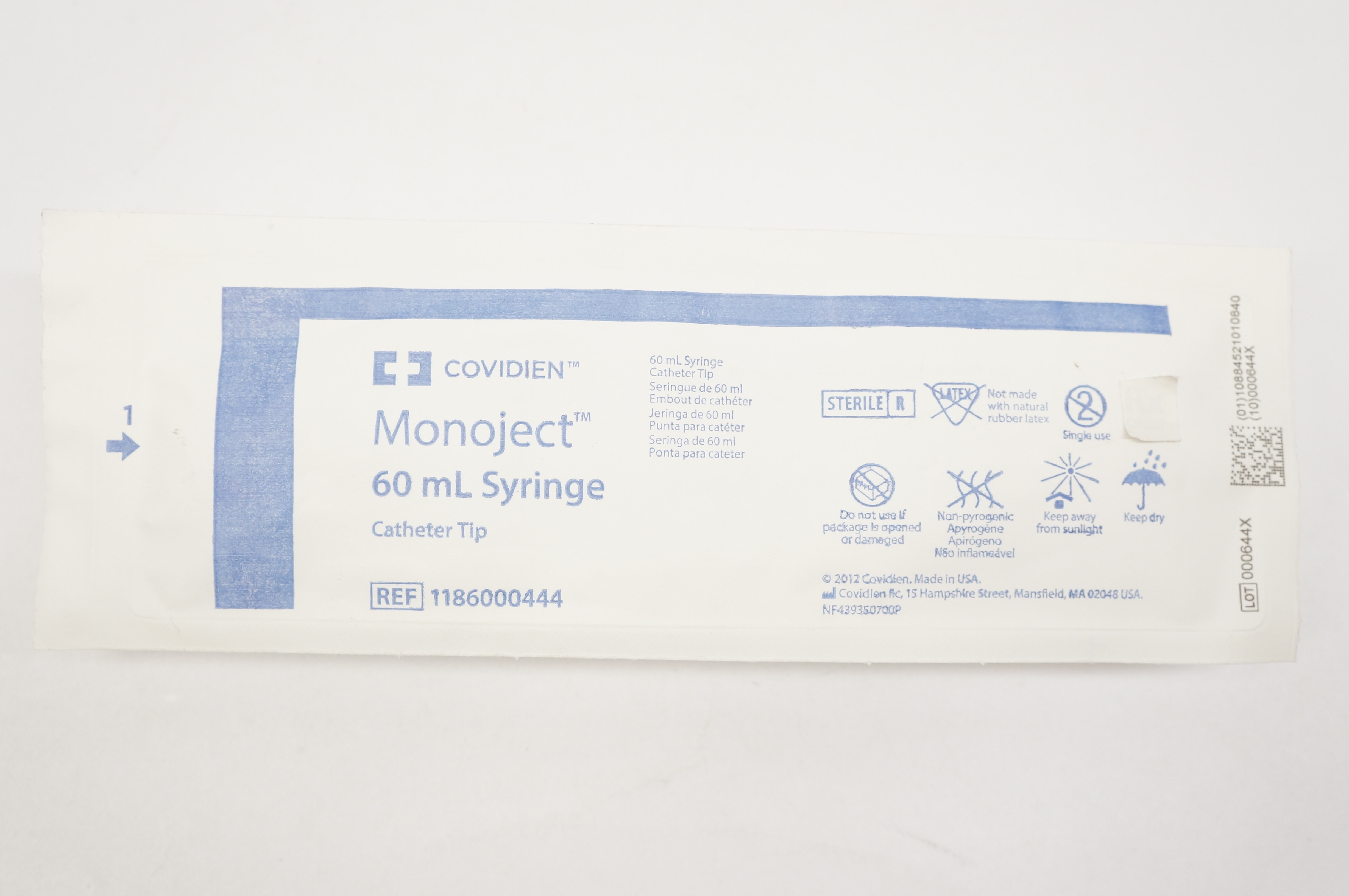 Covidien 1186000444 Monoject 60mL Syringe Cath. Tip