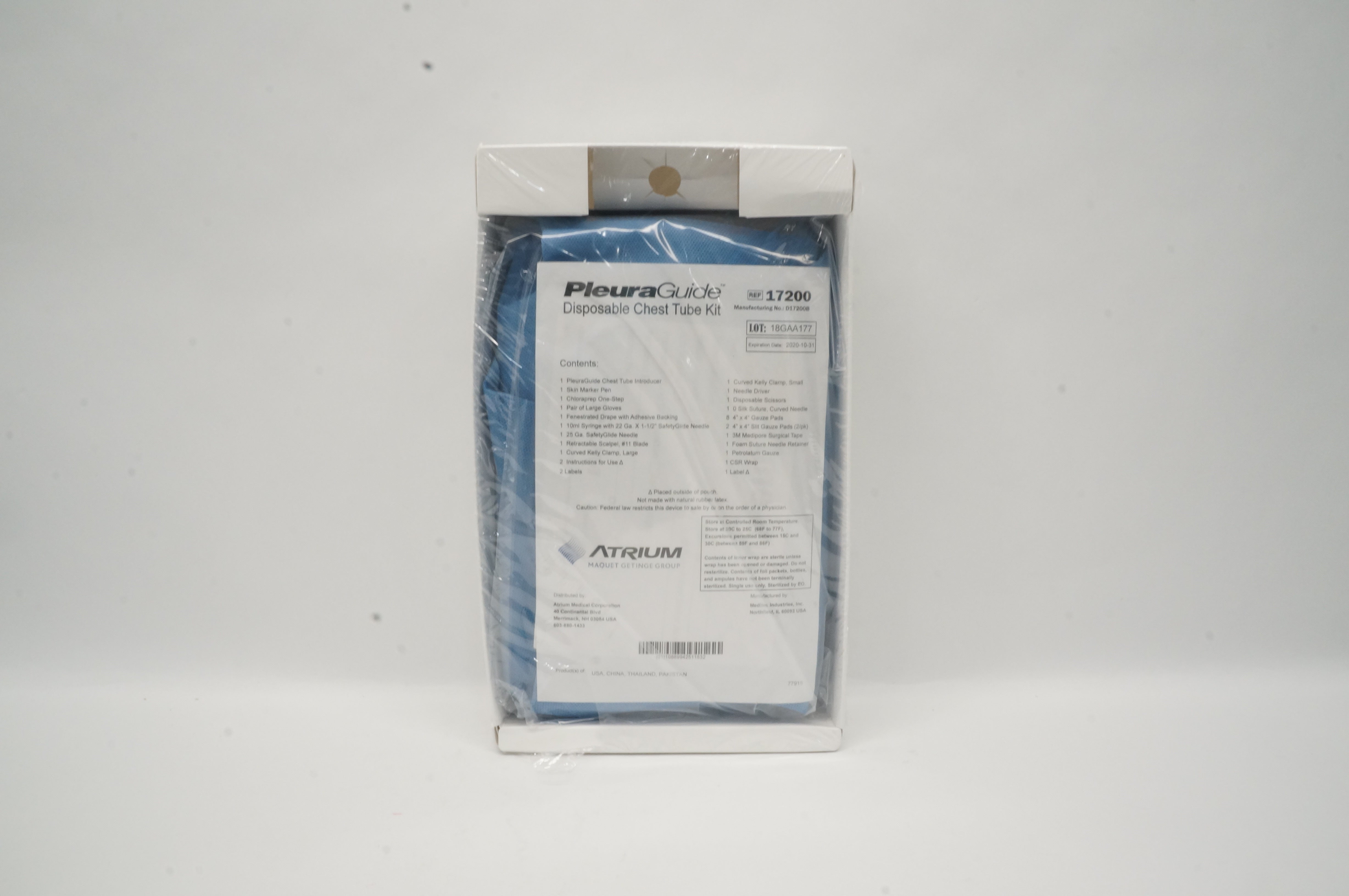 Atrium 17200 Pleura Guide Disposable Chest Tube Kit (x)