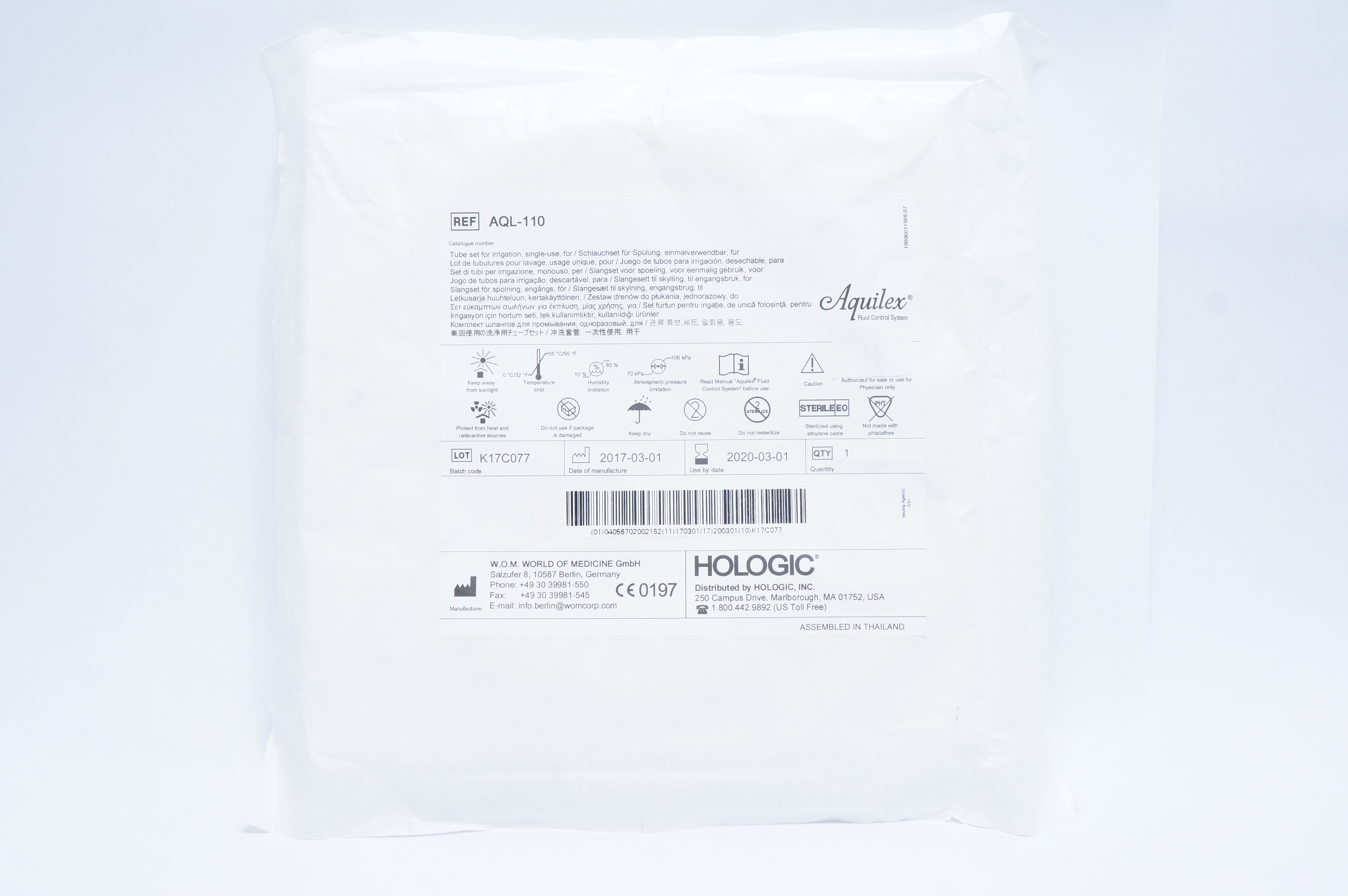 W.O.M. AQL-110 Aquilex Tube Set For Irrigation (x)