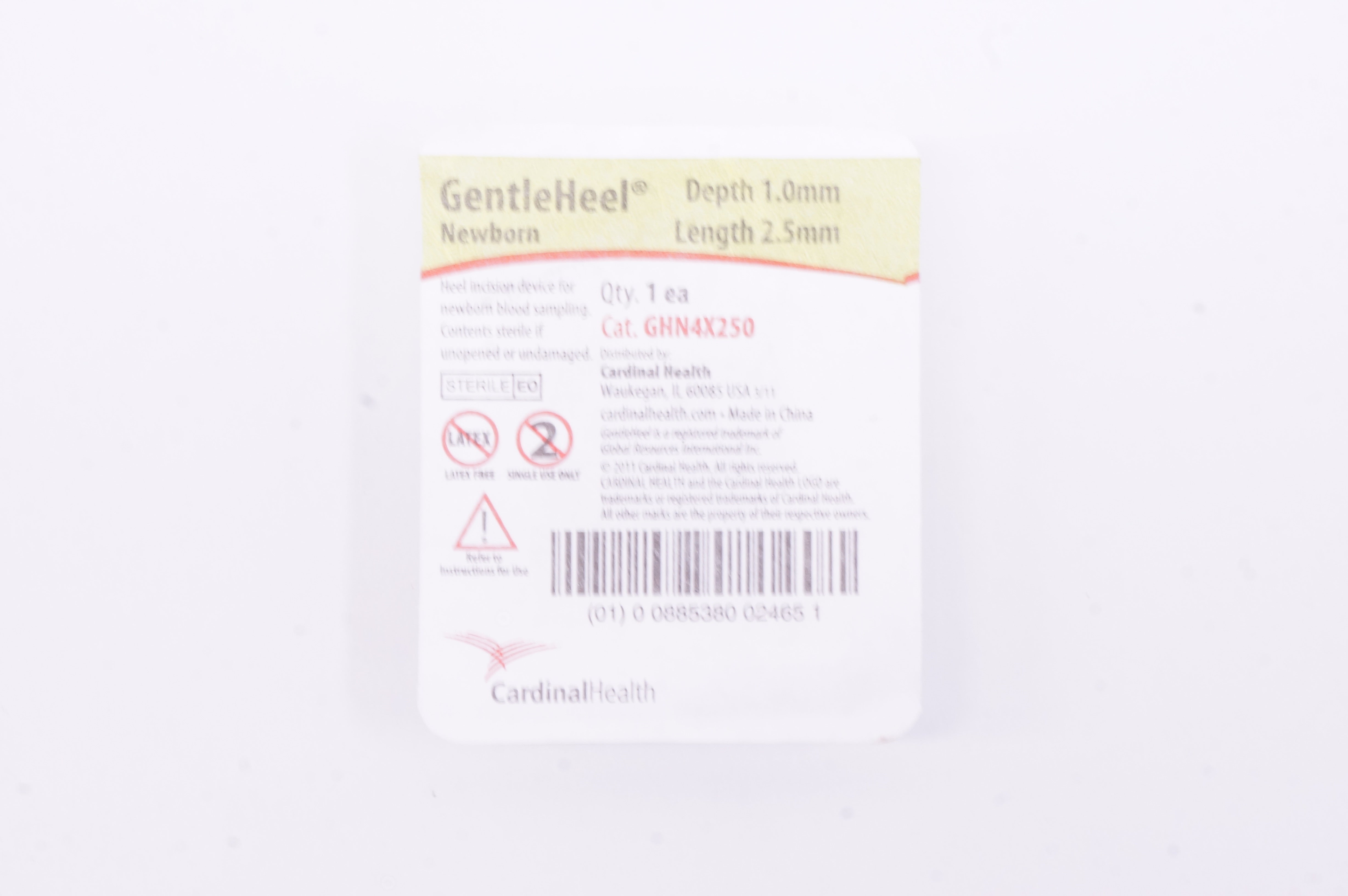 Cardinal Health GHN4X250 GentleHeel Newborn Incision Device 1.0mm x 2.5mm