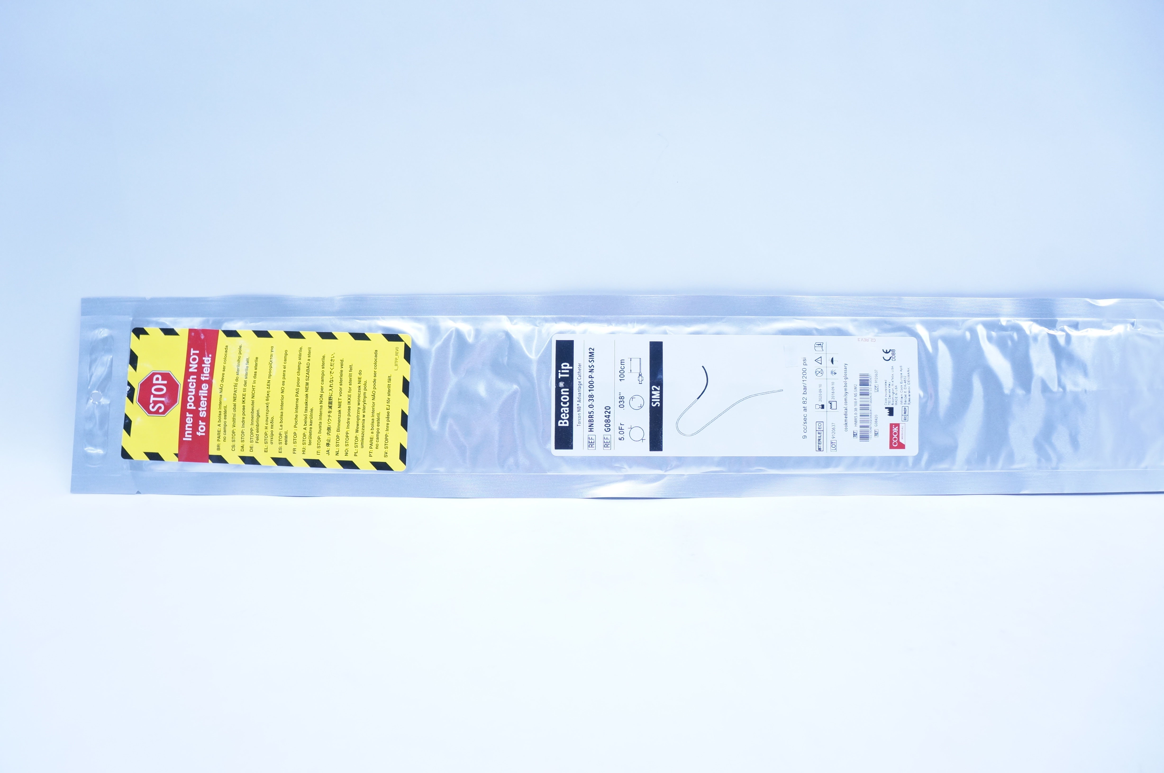 Cook G08420 Beacon Tip SIM2 Torcon Advantage Cath. 5.0Fr x .038inch x ...