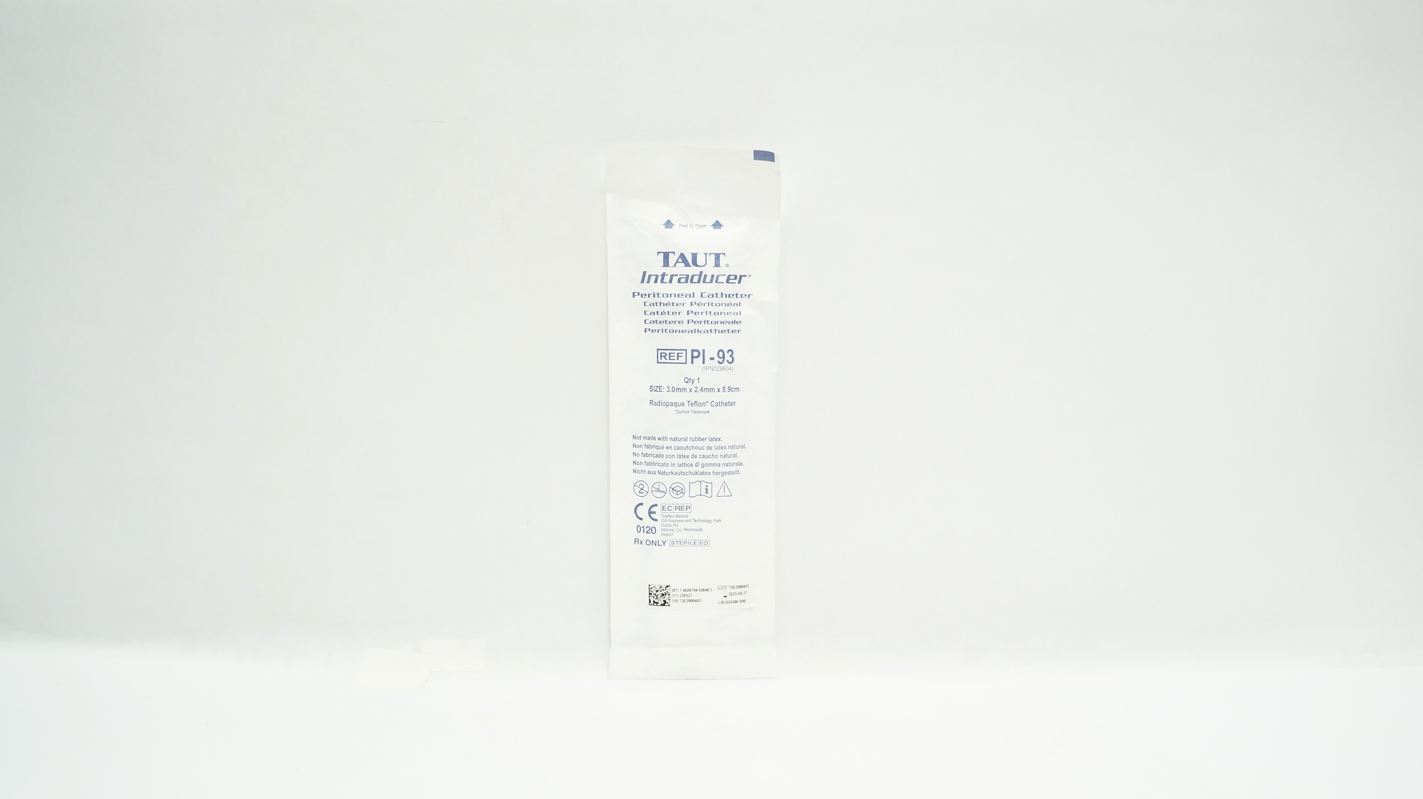 Teleflex PI-93 TAUT Intraducer Peritoneal Cath. 3.0 x 2.4mm x 8.9cm