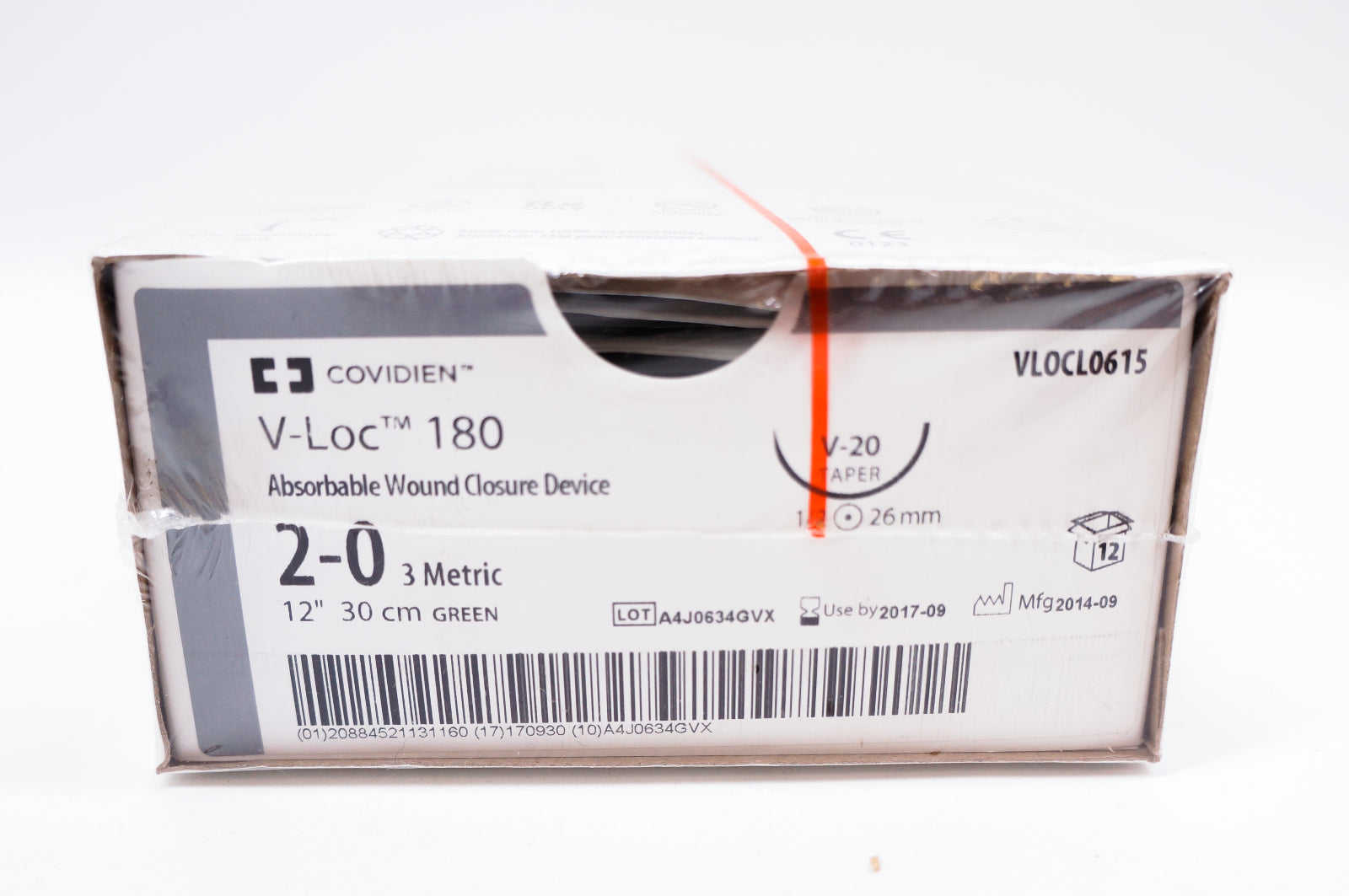 Covidien VLOCL0615 2-0 V-Loc 180, V-20 Taper, 1/2 26mm, 12inch (x ...