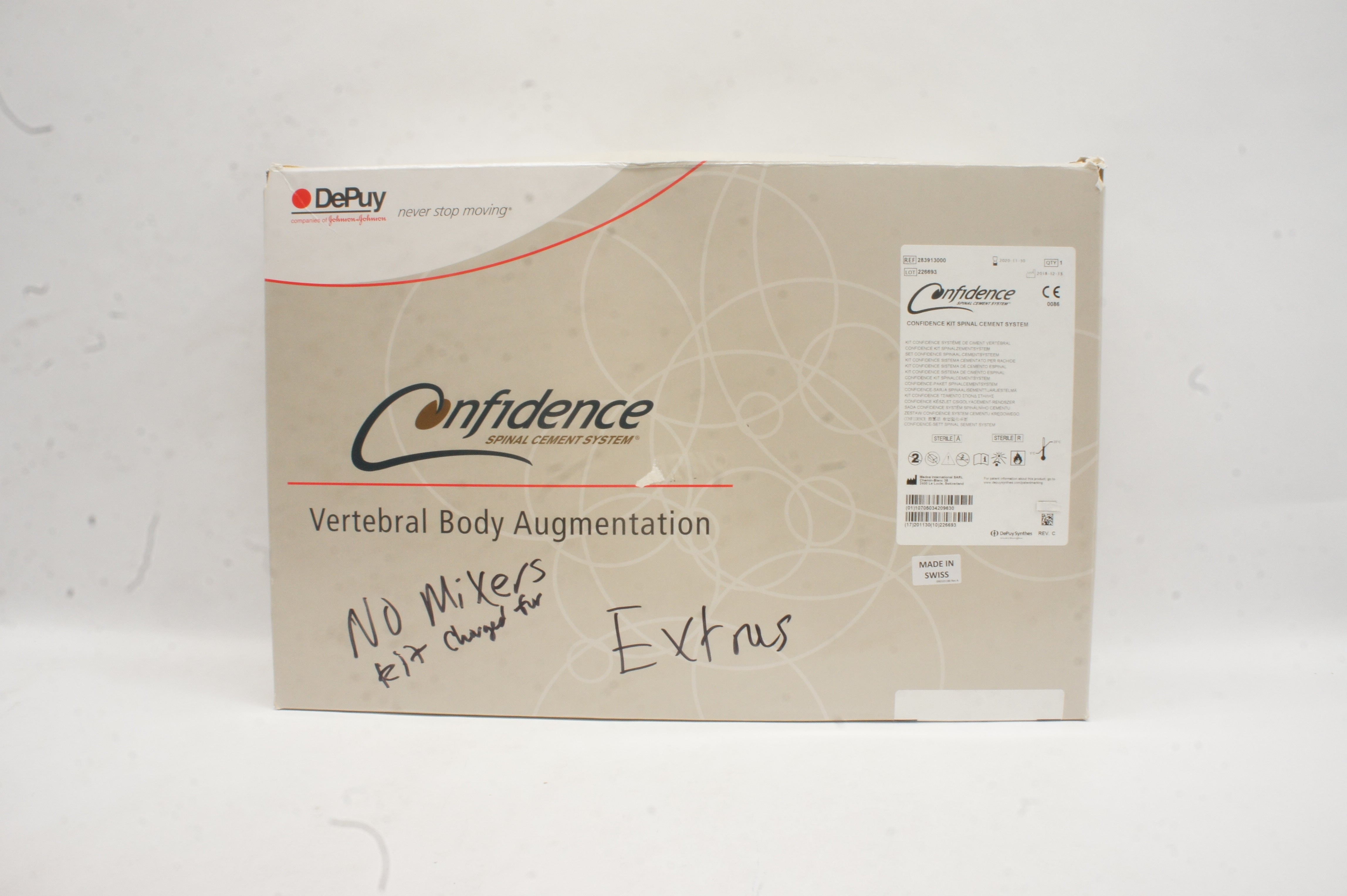 DePuy Synthes 283913000 Confidence Kit Spinal Cement System (x)