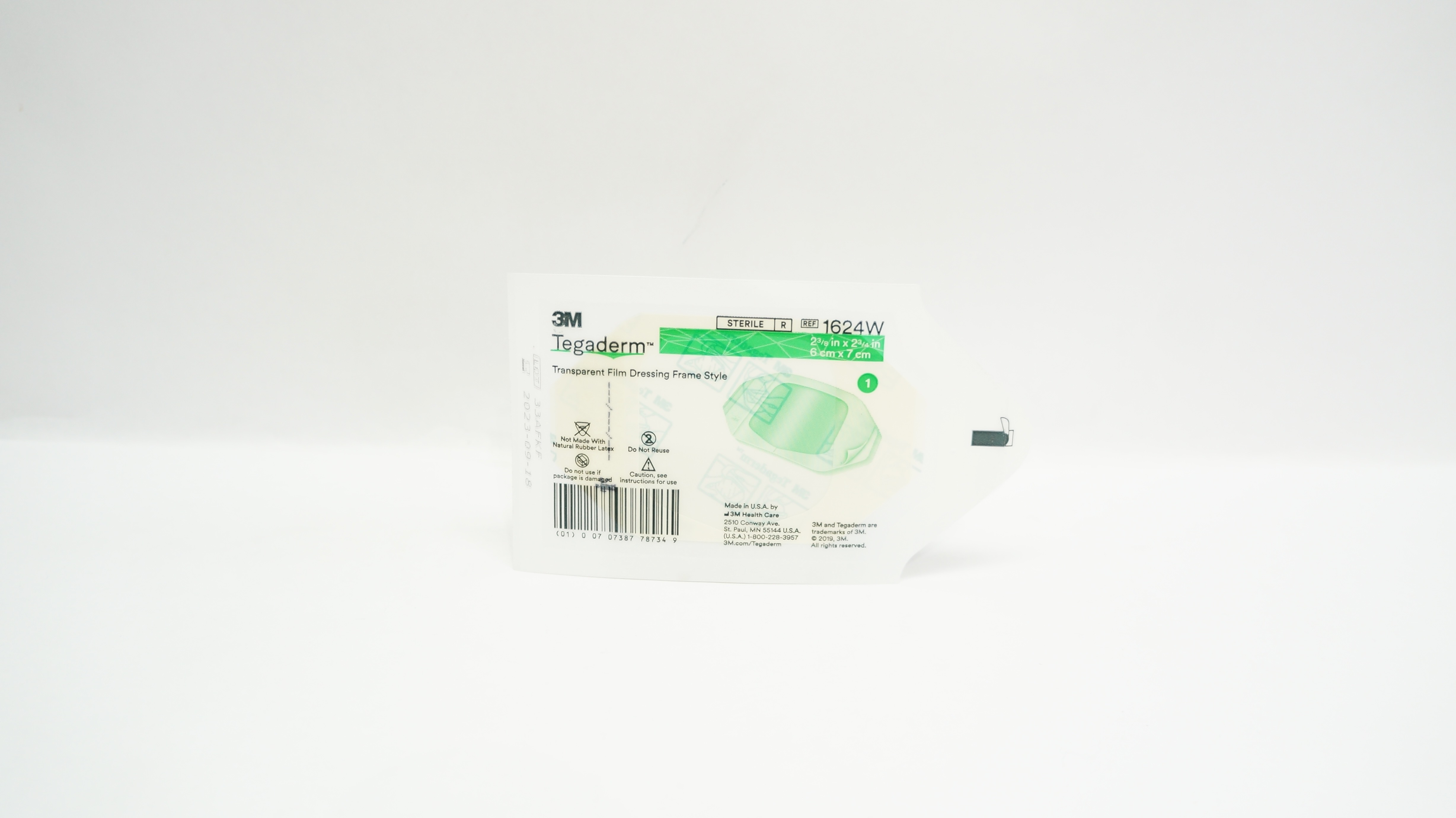 3M 1624W Tegaderm Transparent Film Dressing Frame Style 2 3/8 x 2 3/4 ...