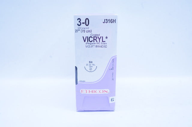 Ethicon J316H 3-0 VICRYL, SH 26mm 1/2c Taper, 27inch - Box of 36