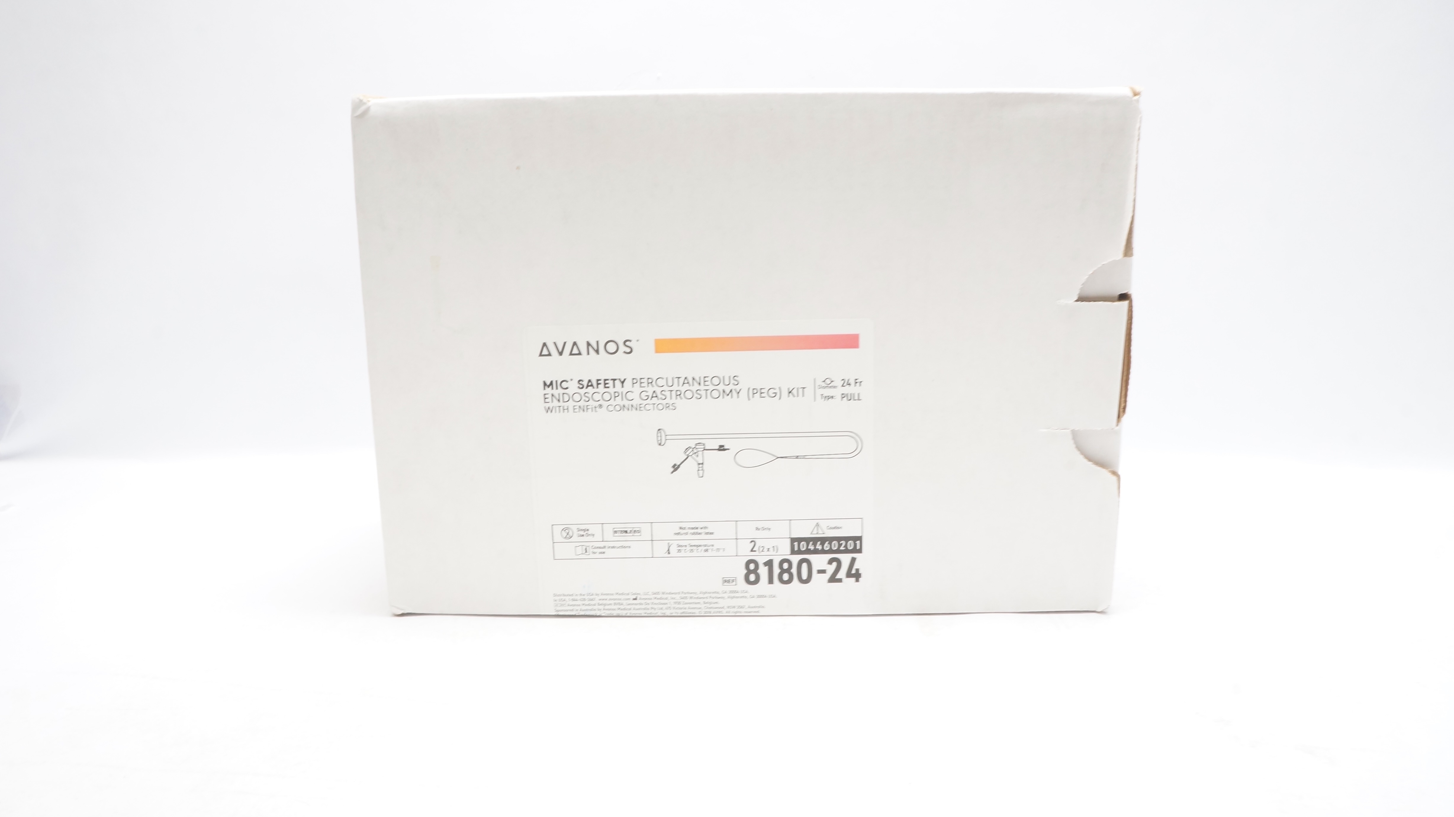 Avanos 8180-24 MIC Safety Percutaneous Endoscopic Gastrostomy Kit (x ...