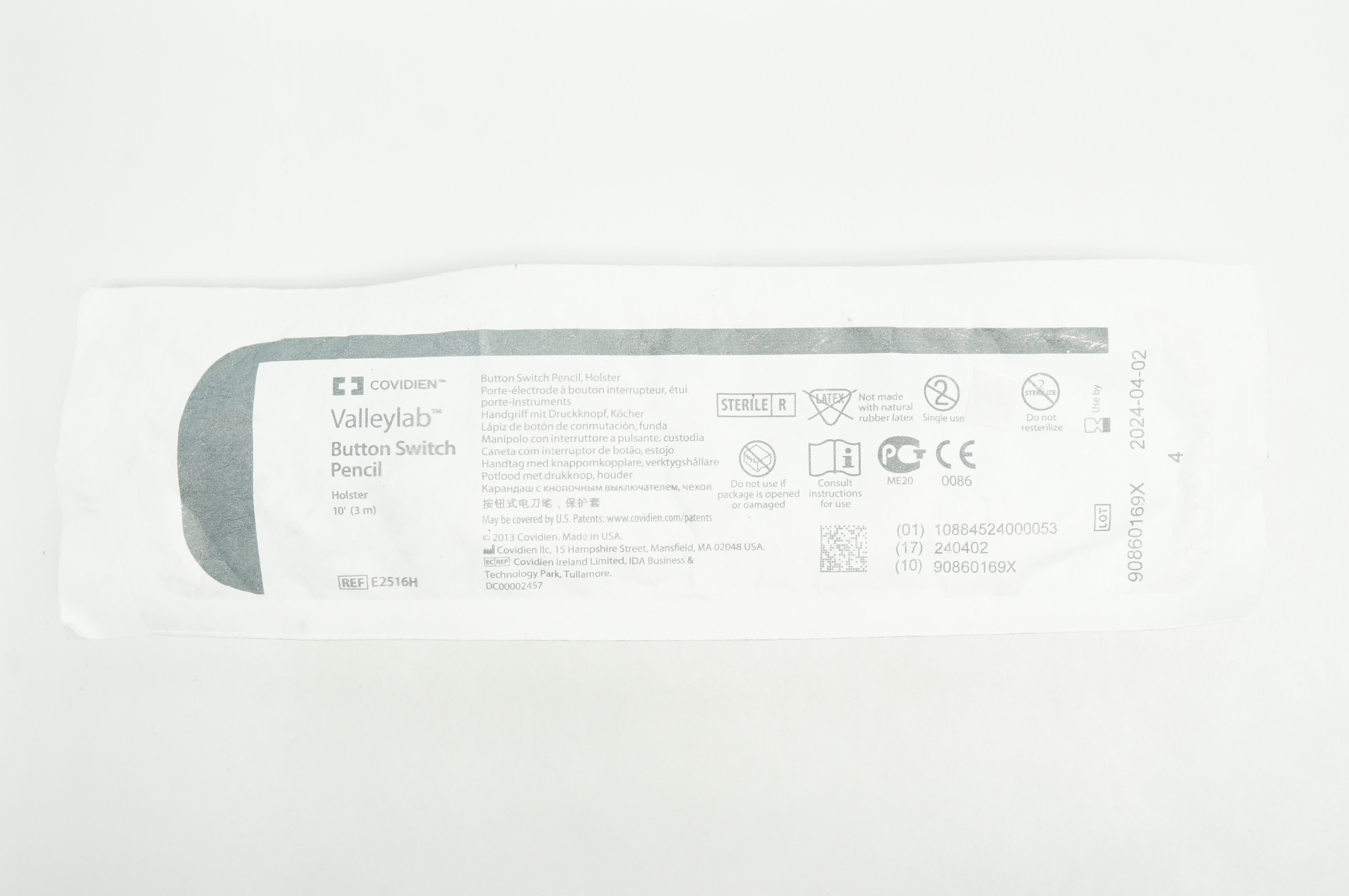Covidien E2516H Valleylab Button Switch Pencil, Holster 10inch