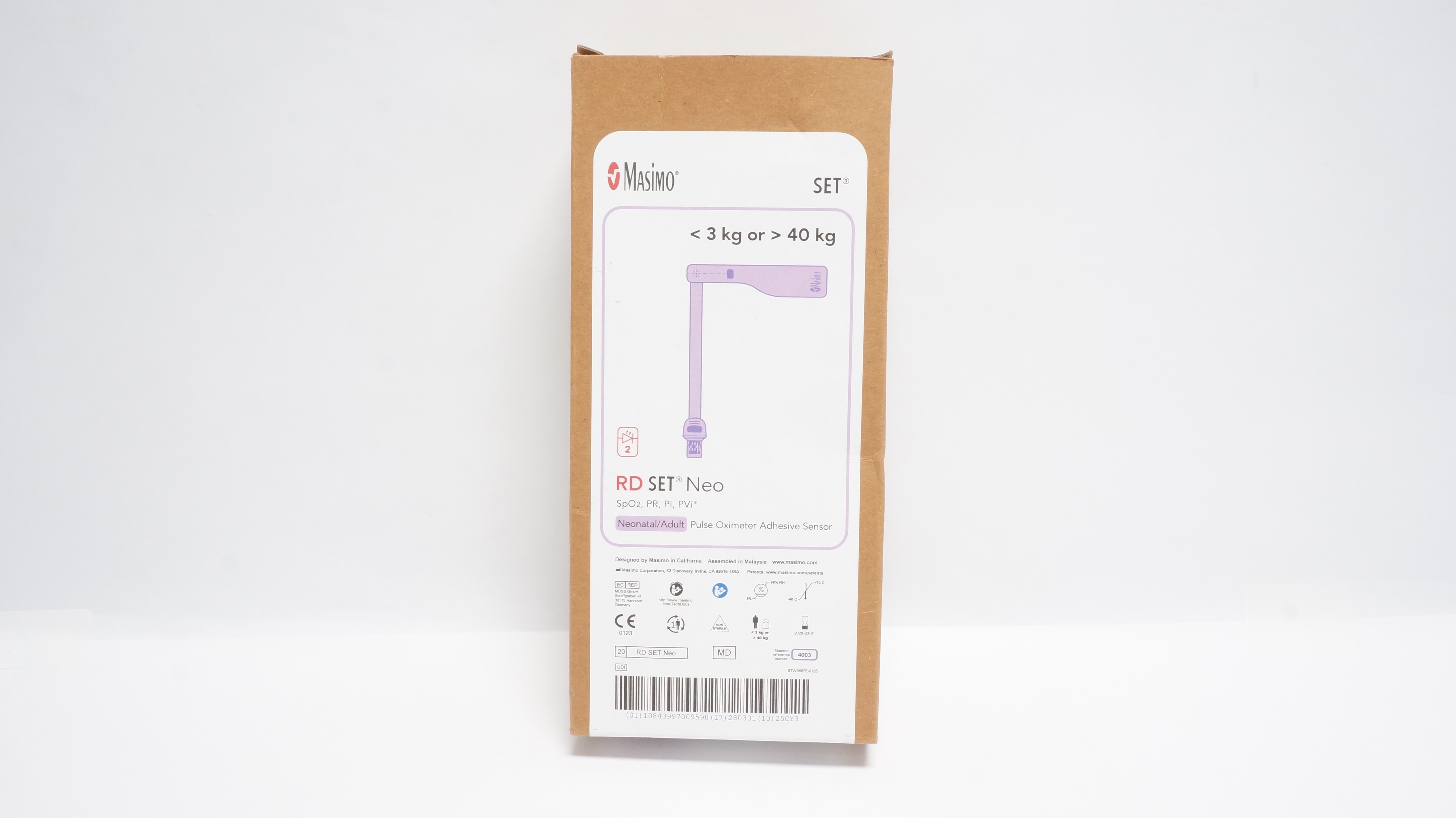 Masimo 4003 RD SET Neonatal/Adult Pulse Oximeter Sensor 40kg -Box of 13