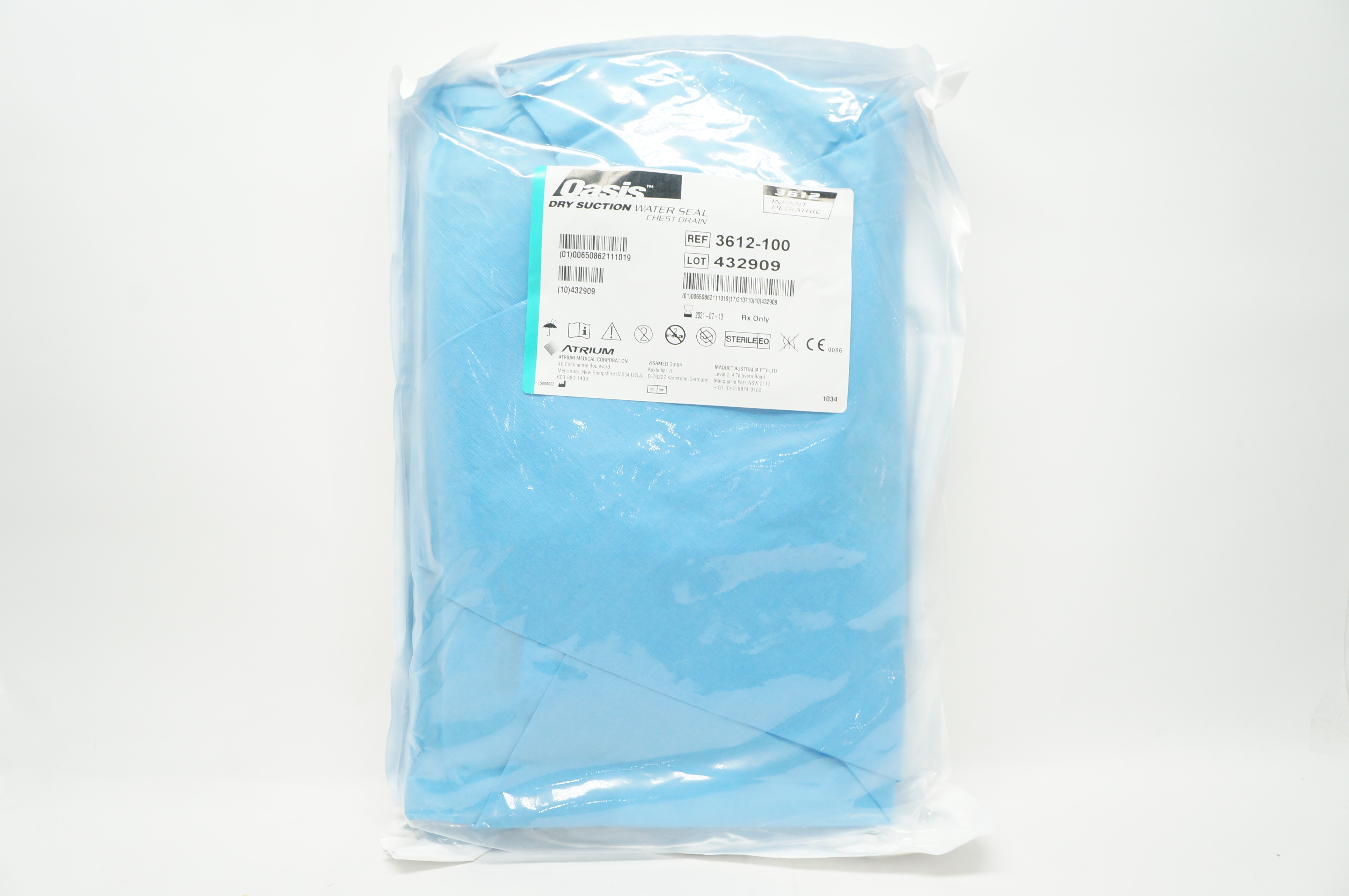 Atrium 3612 100 Oasis Dry Suction Water Seal Chest Drain Infant