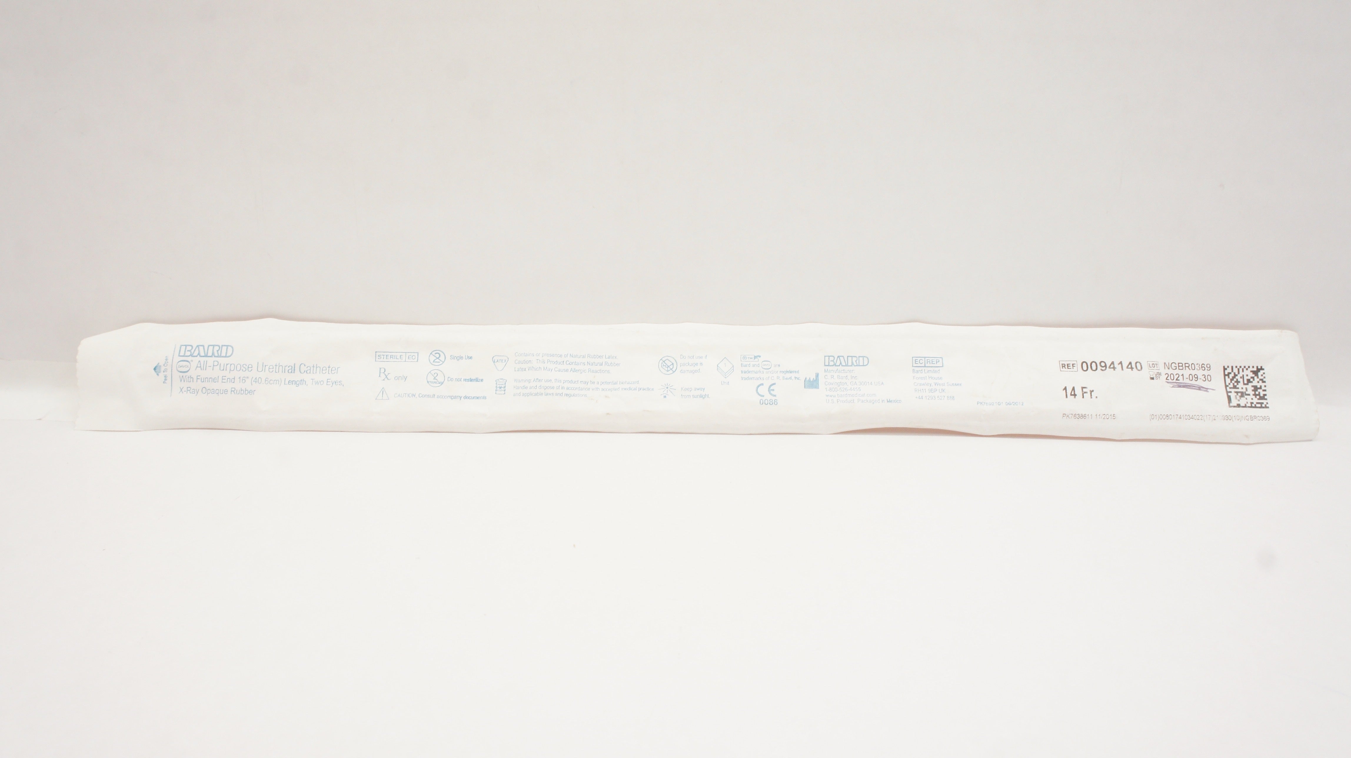 Bard 0094140 Davol All-Purpose Urethral Cath. 14Fr With Funnel End ...