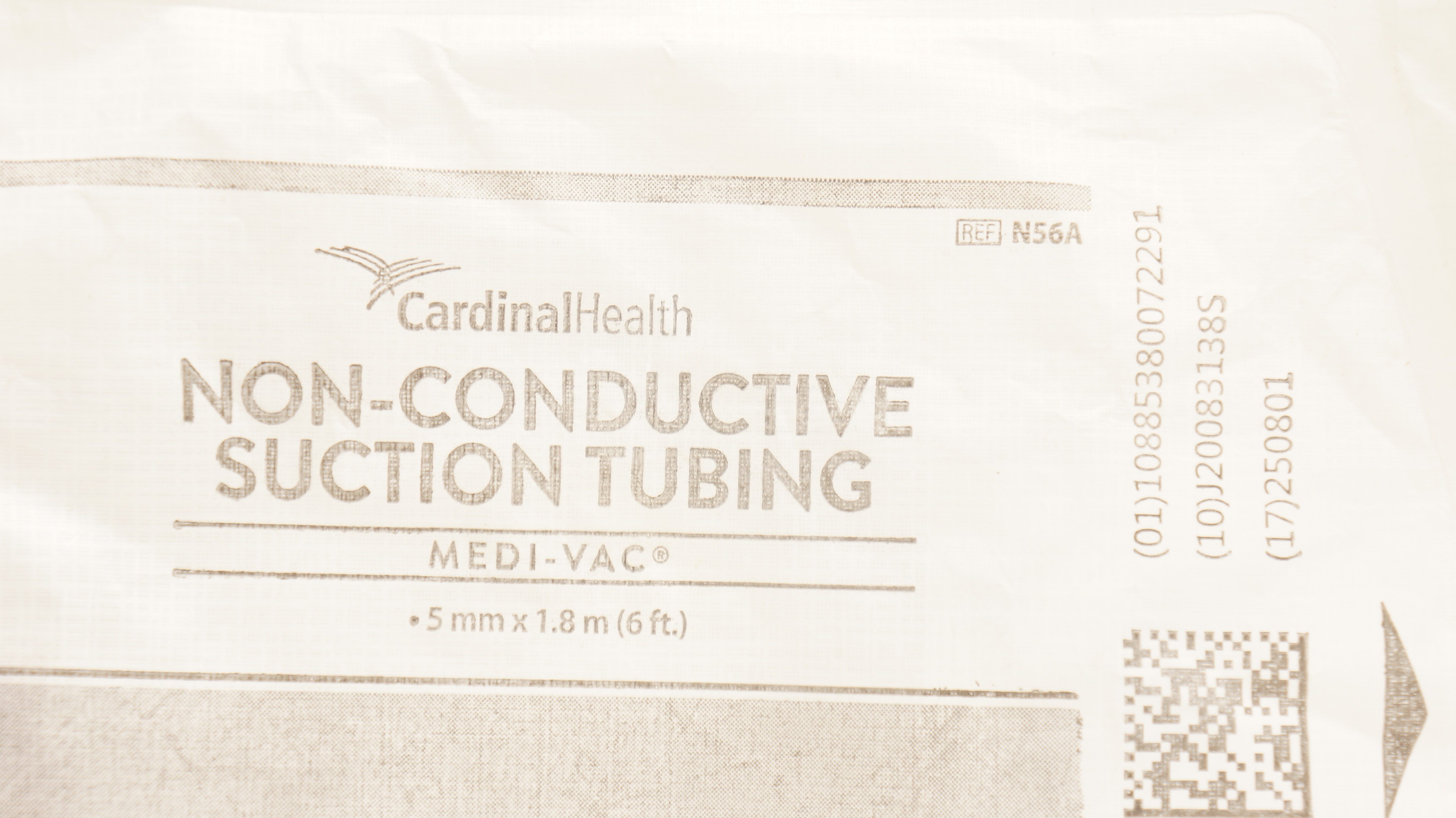 Cardinal Health N56A Medi-Vac Non-Conductive Suction Tubing 5mm x 6Ft