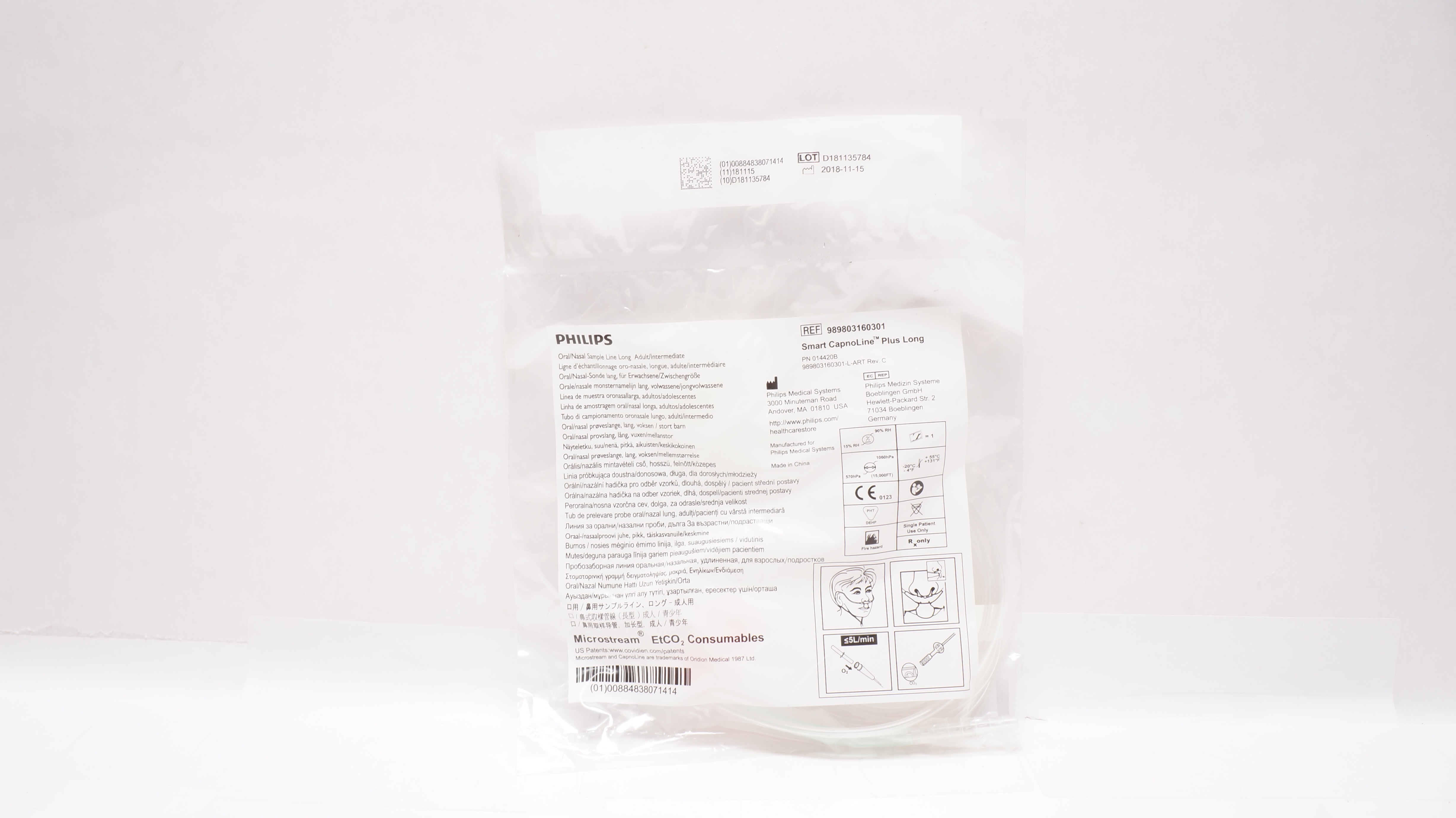 Philips 989803160301 Smart CapnoLine Oral/Nasal Sample Line Adult ...