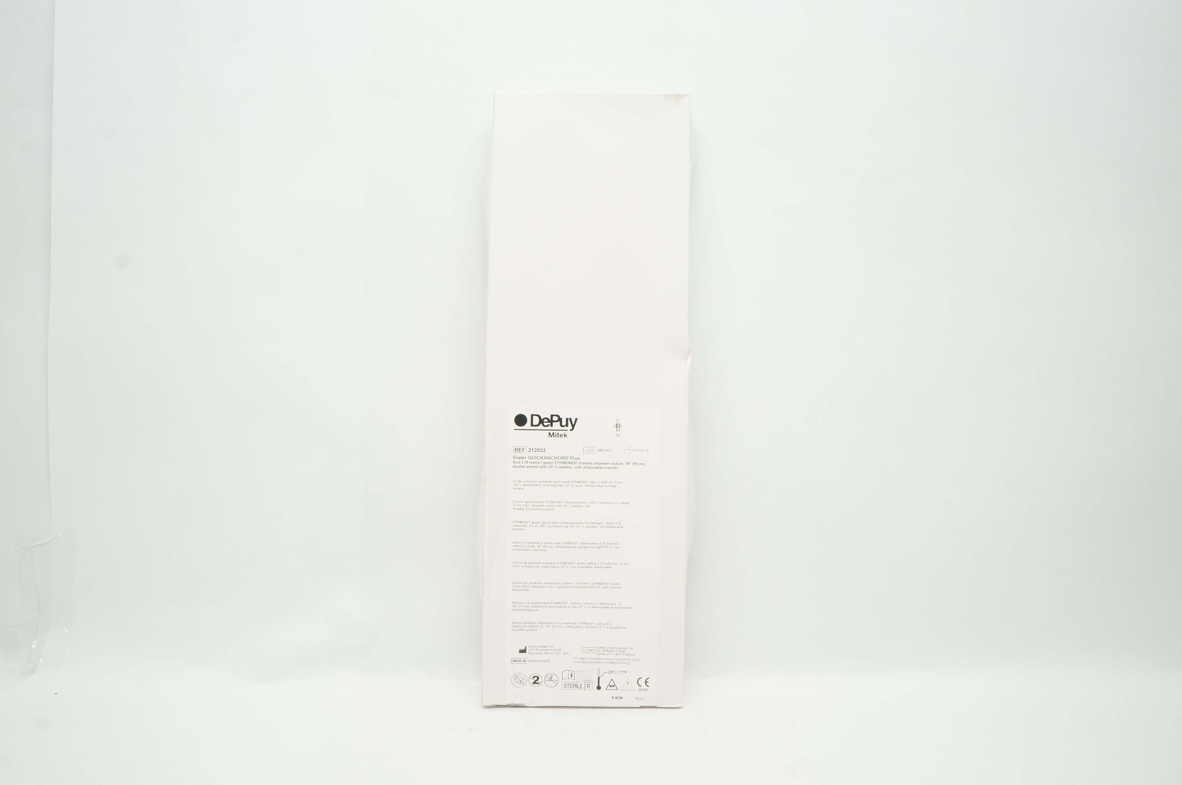 DePuy 212032 Super 2 Quickanchor Plus Green Enthibond Braided, 36inch (x)