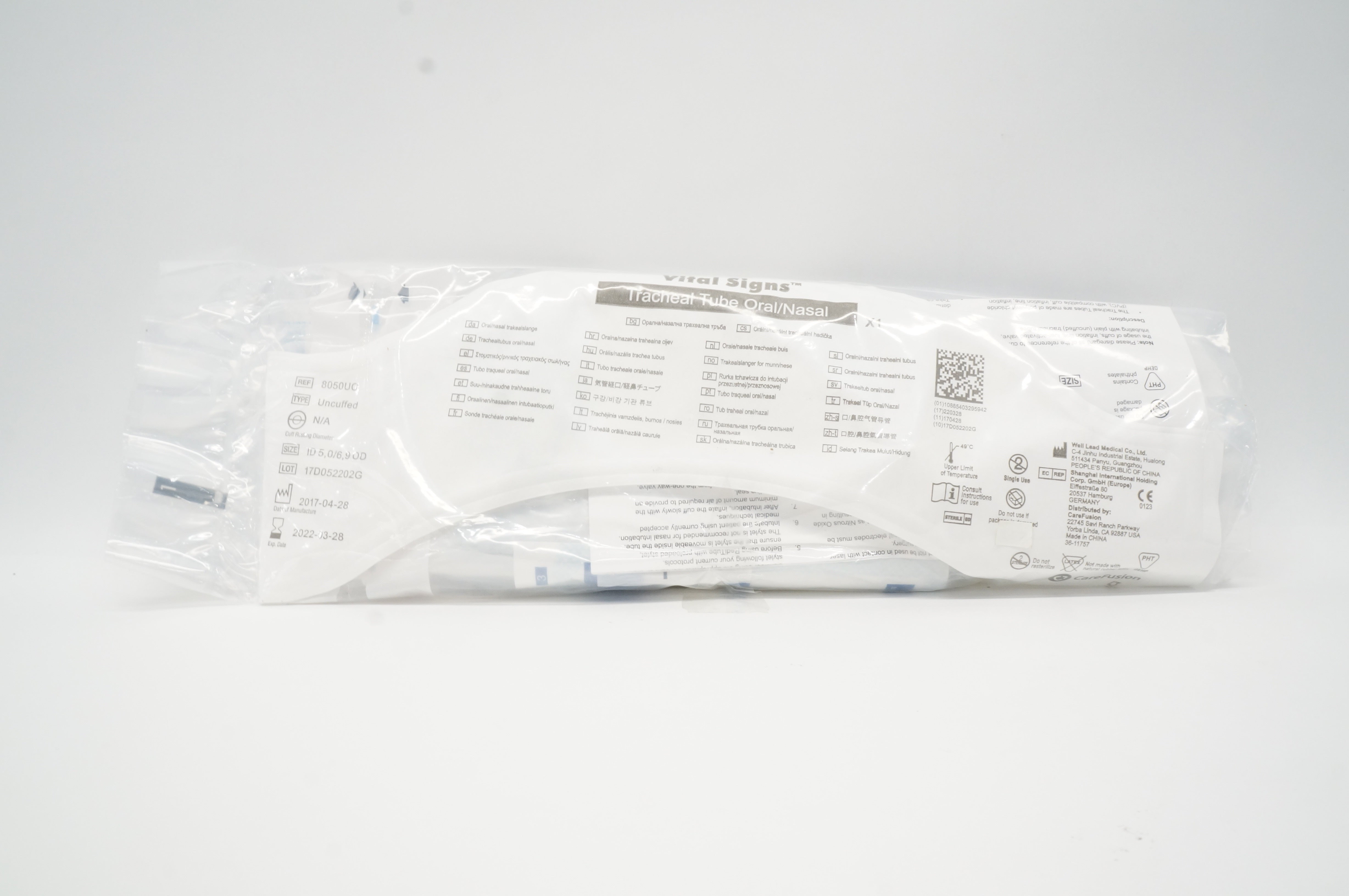 Vital Signs 8050UC Well Lead Medical Tracheal Tube Oral/Nasal, Uncuffed ...