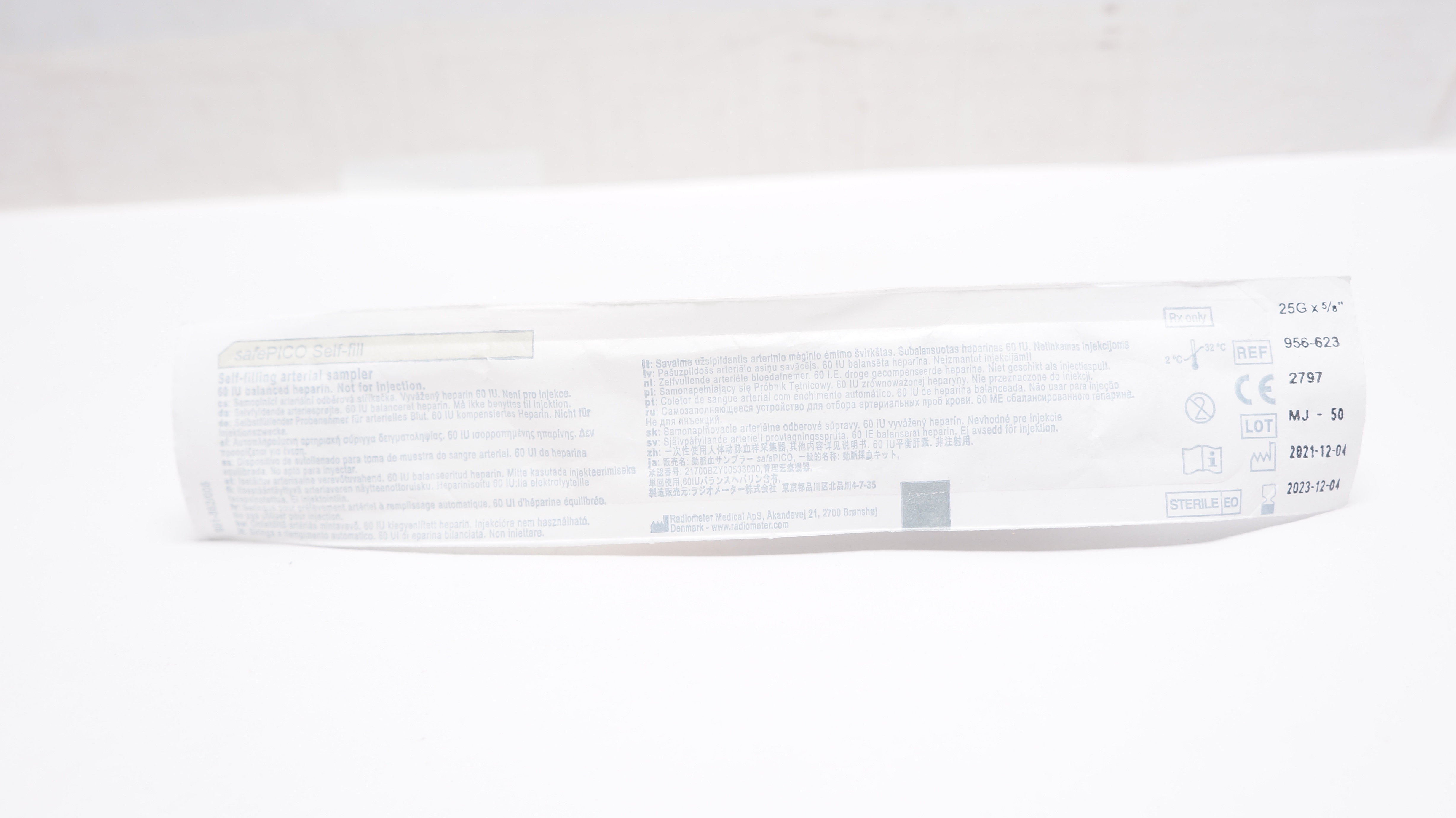 Radiometer Medical 956-623 SafePico Self-Filling Arterial Sampler 25Gx5 ...