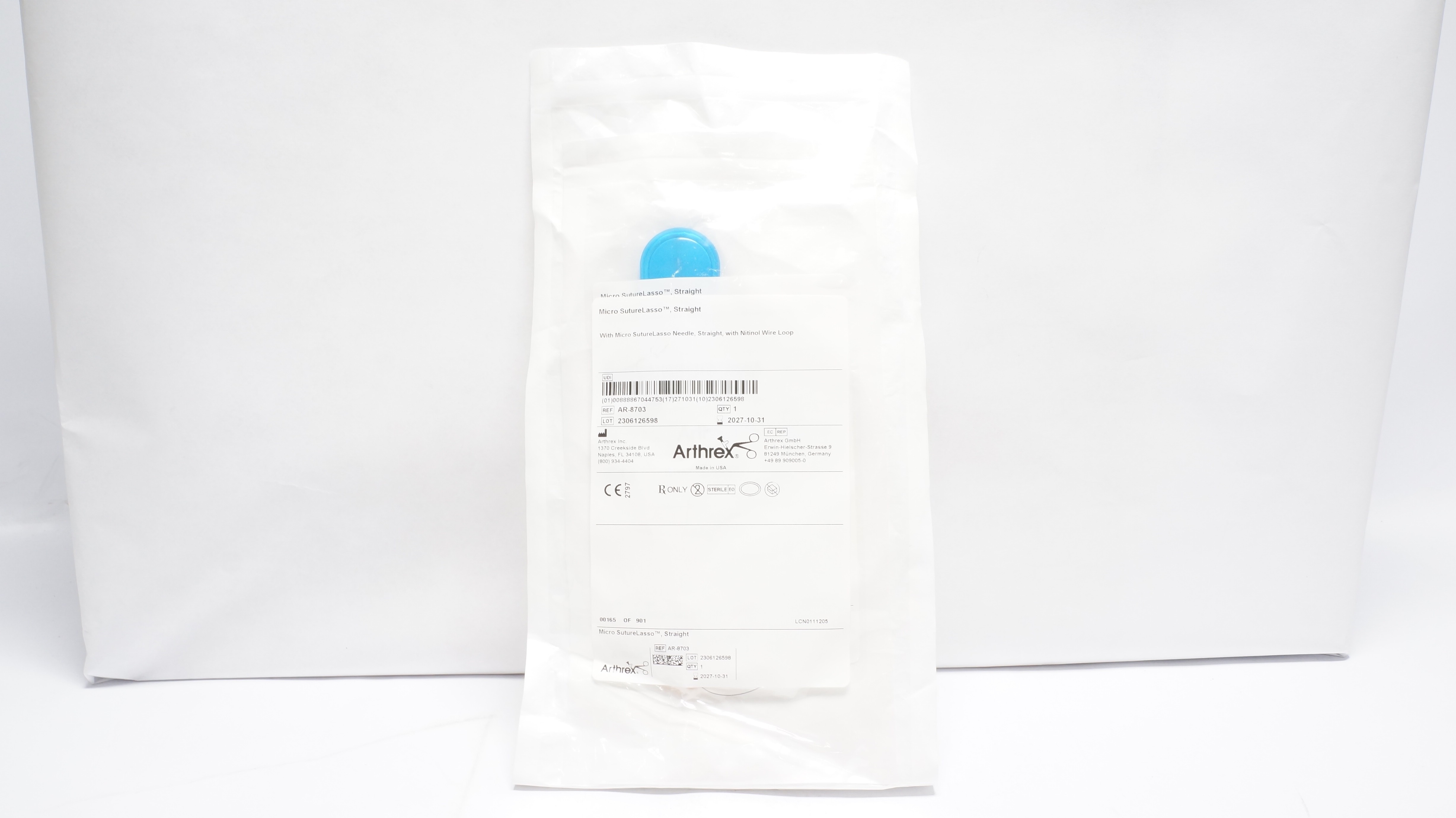 Arthrex AR-8703 Micro SutureLasso Straight