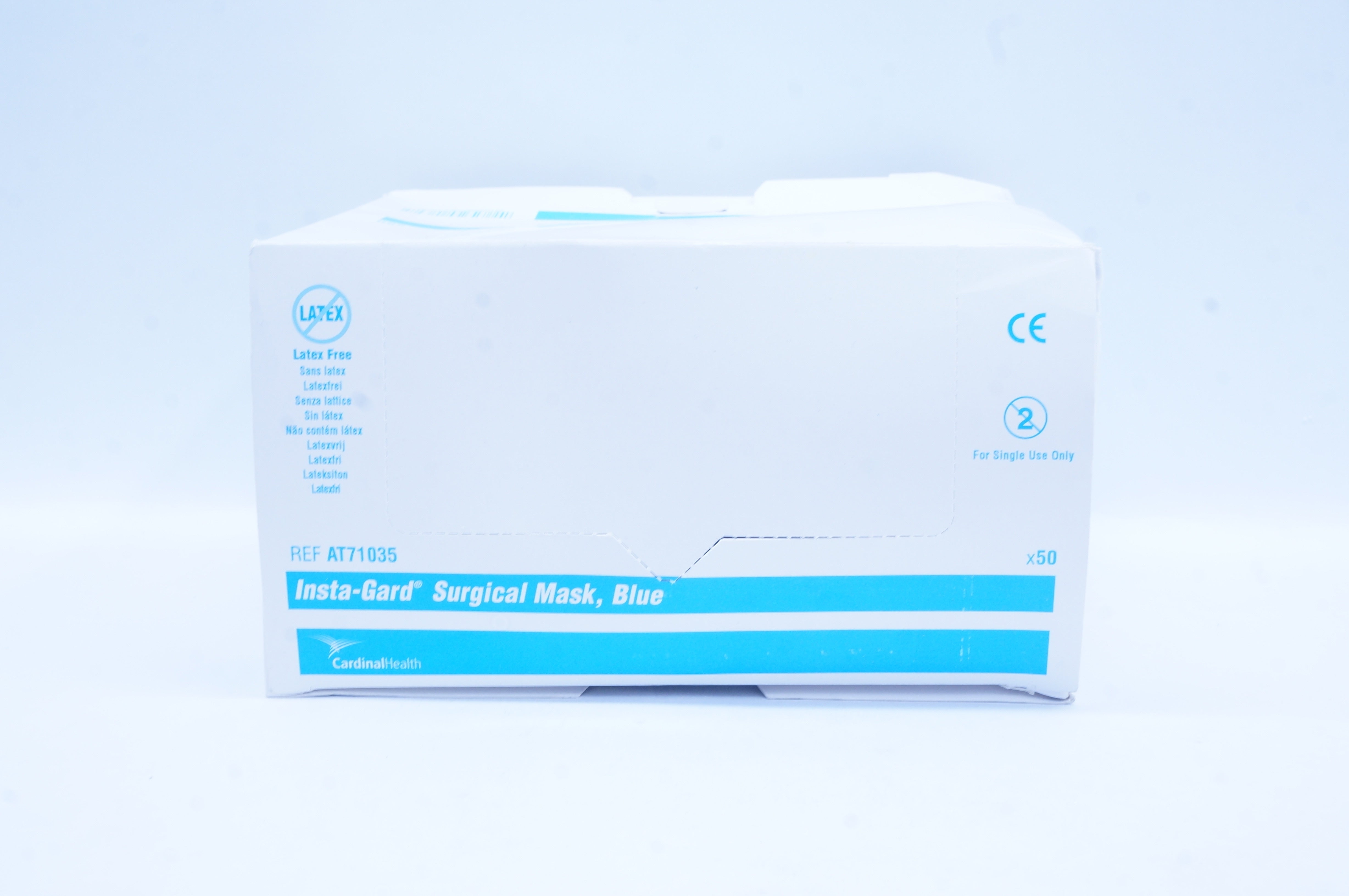 Cardinal Health AT71035 Insta-Gard Surgical Mask, Blue - Box of 50