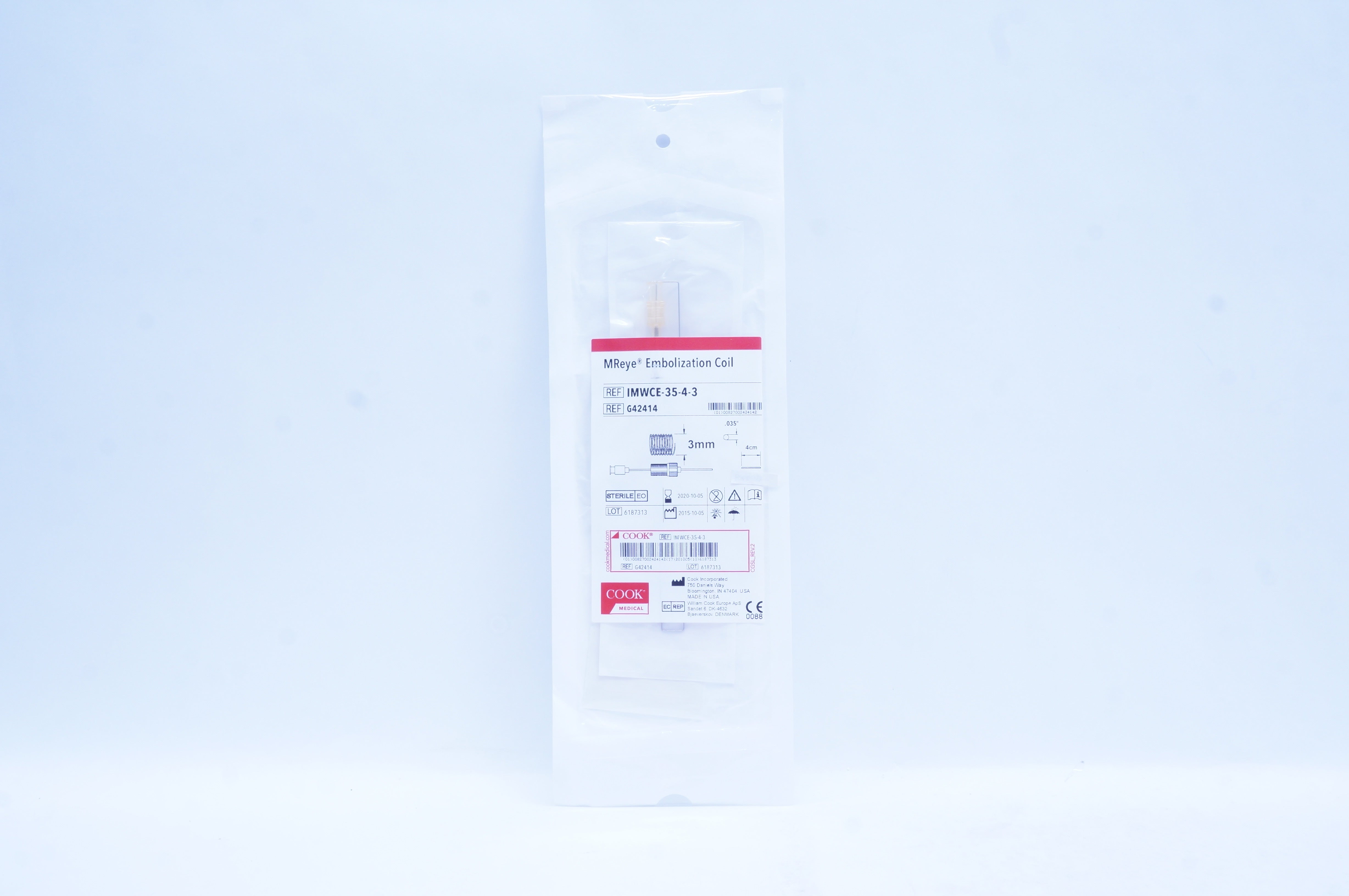 Cook Medical G42414 MReye Embolization Coil 3mm x 0.035in x 4cm (x)