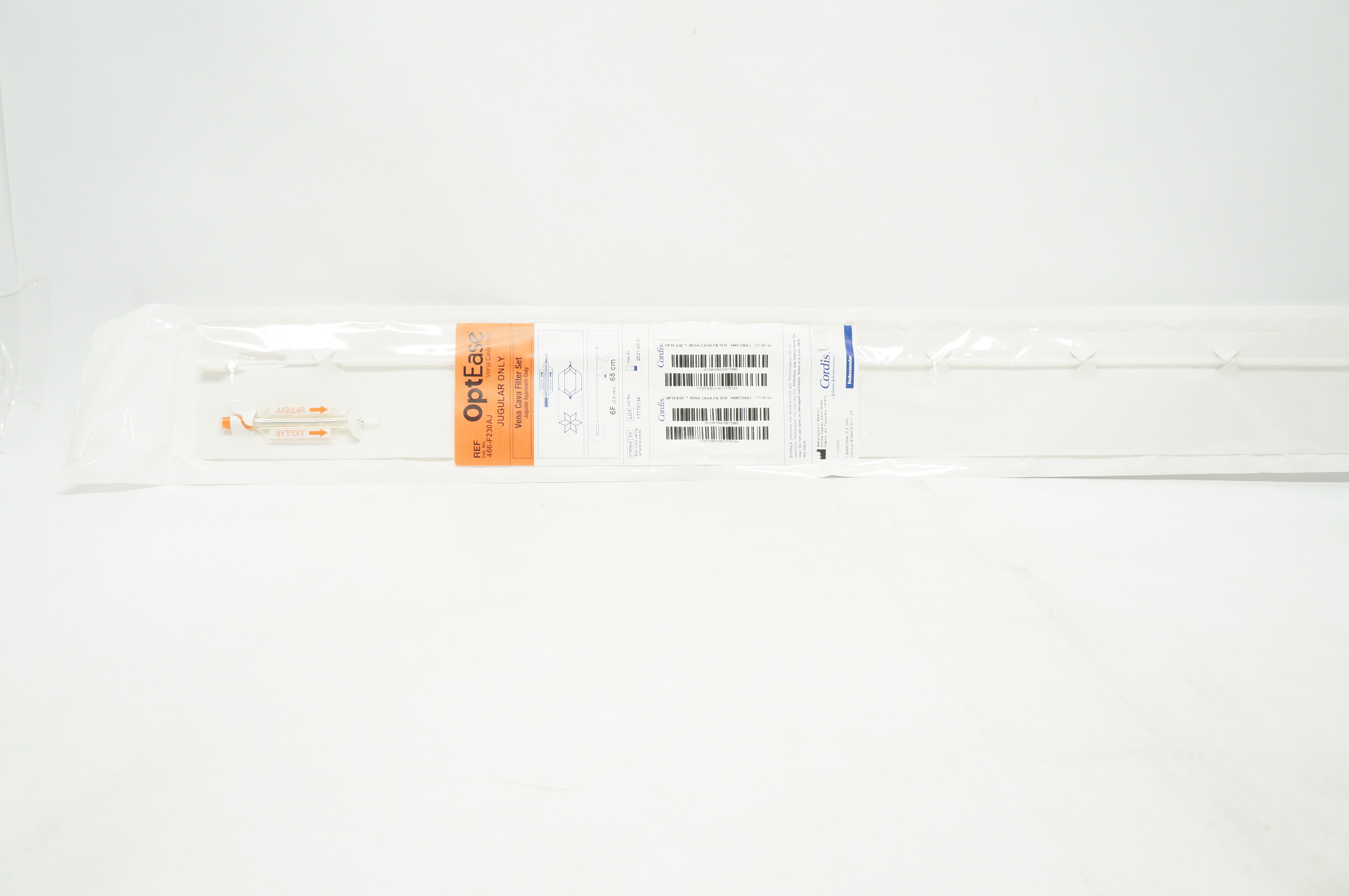 Cordis 466-F230AJ OPTEASE Vena Cava Filter & Introduction Kit 6F x 68cm (x)