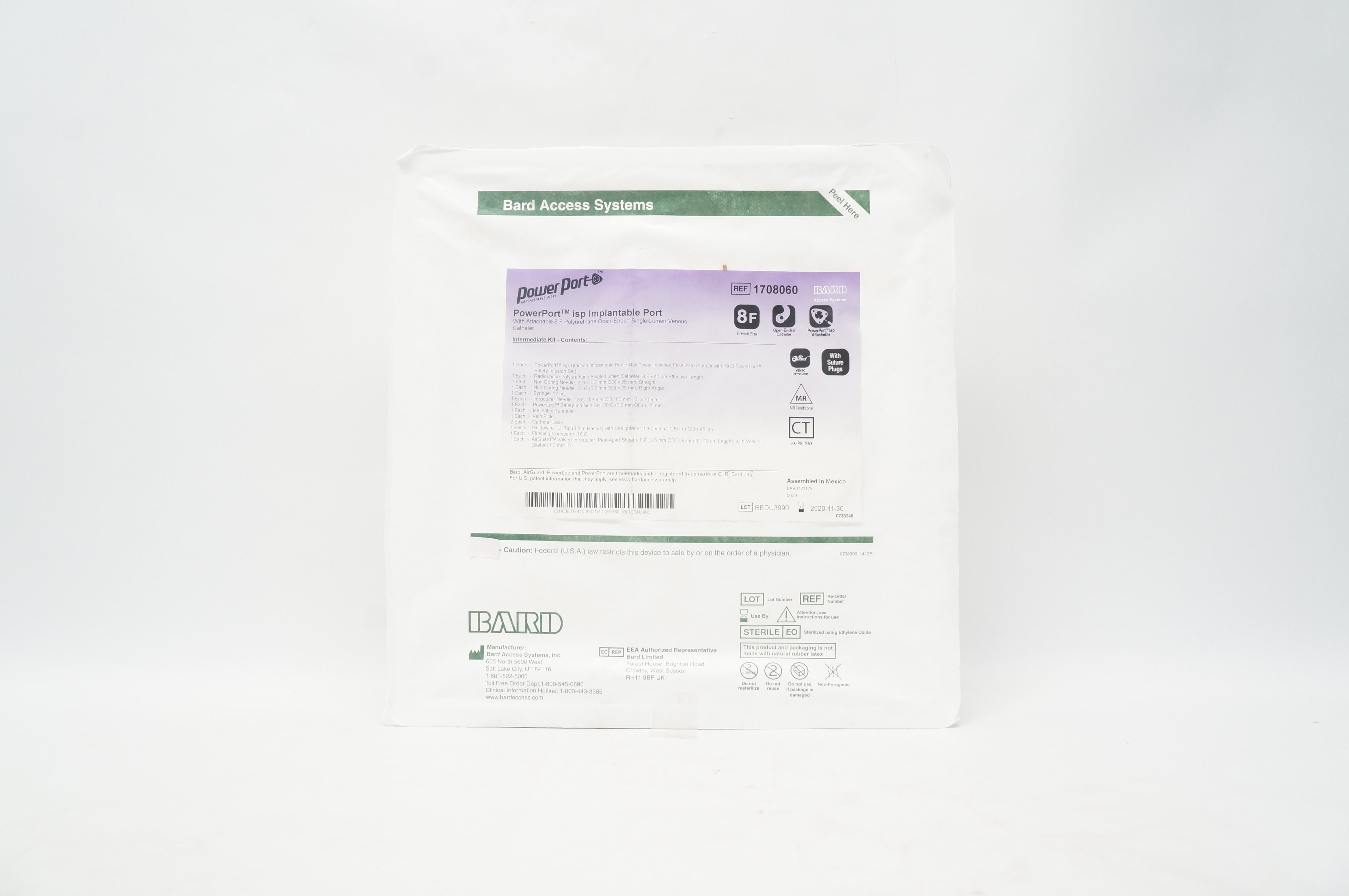 Bard 1708060 PowerPort Isp Implantable Port 8F (x)