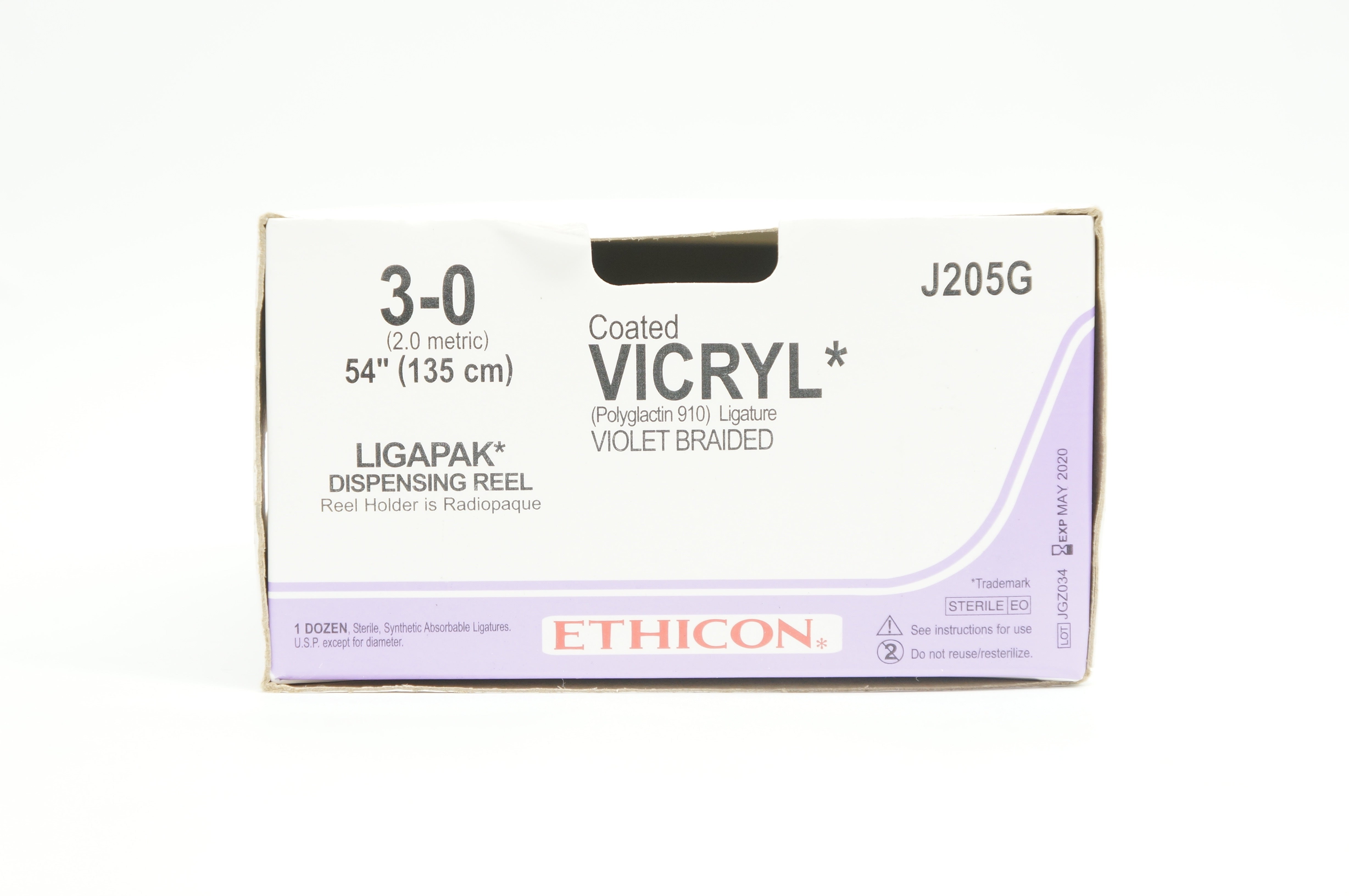 Ethicon J205G 3-0 VICRYL LIGAPAK Dispensing Reel 54inch (x) - Box of 12