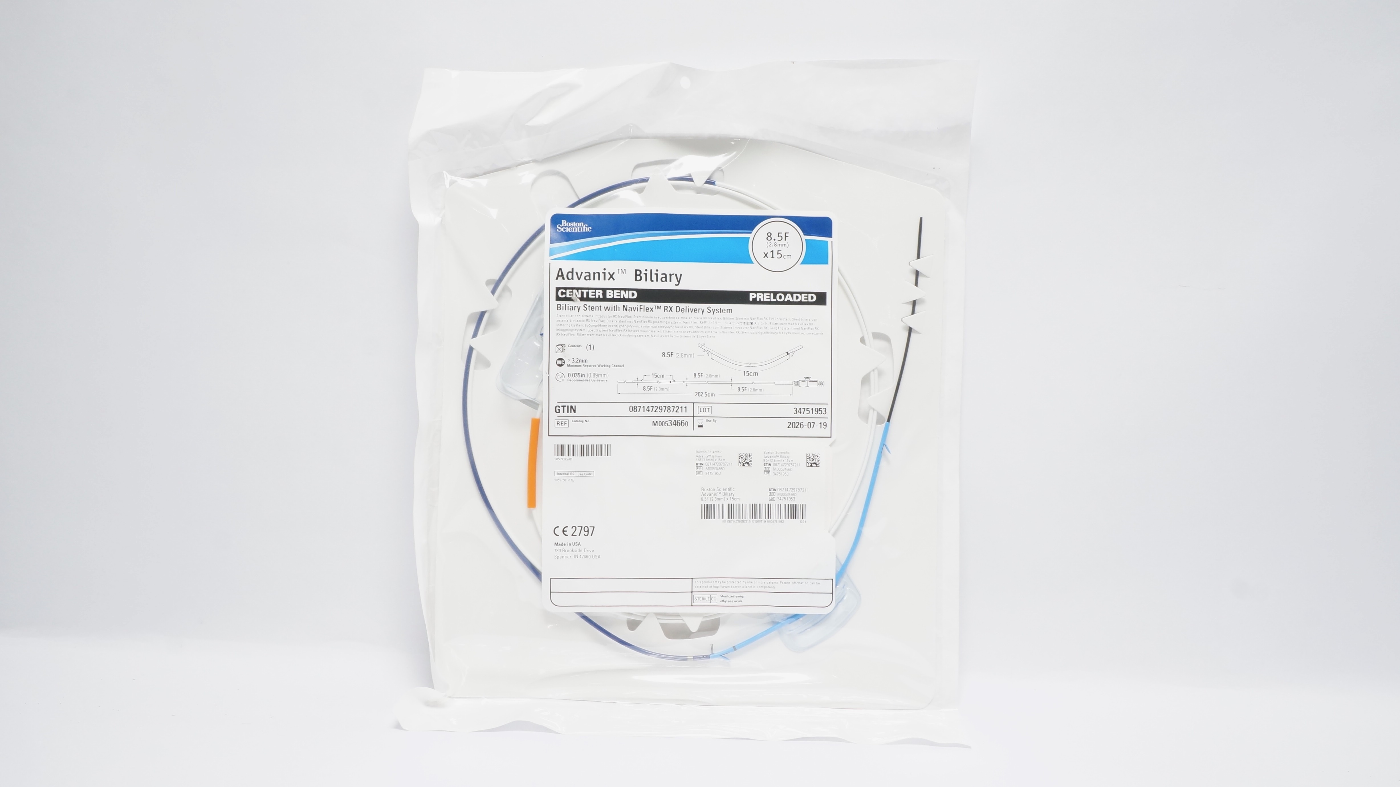 Boston Scientific 3466 Biliary Stent W/NaviFlex RX Delivery System 8.5F ...