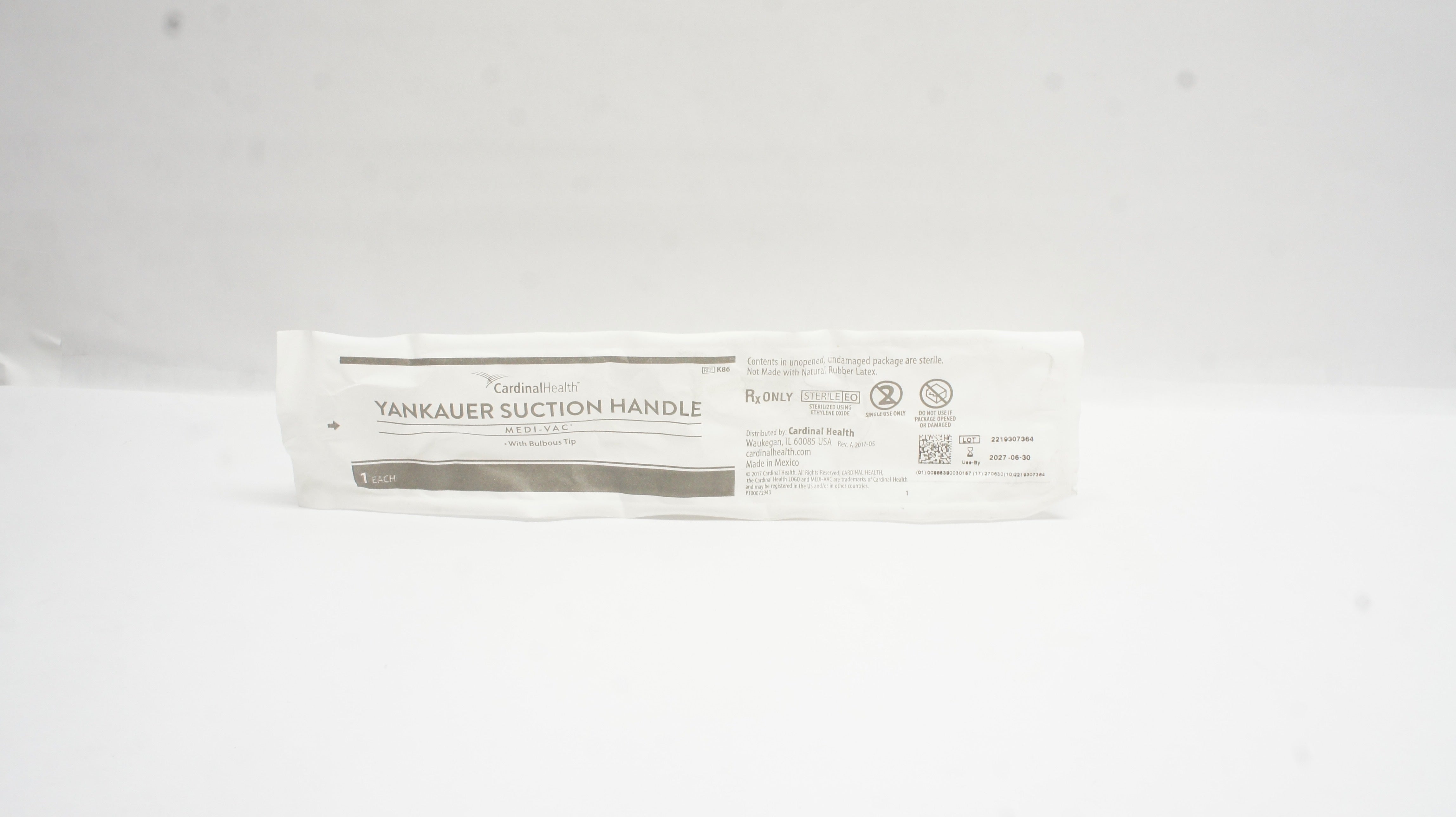 Cardinal Health K86 Medi-Vac Yankauer Suction Handle With Bulbous Tip