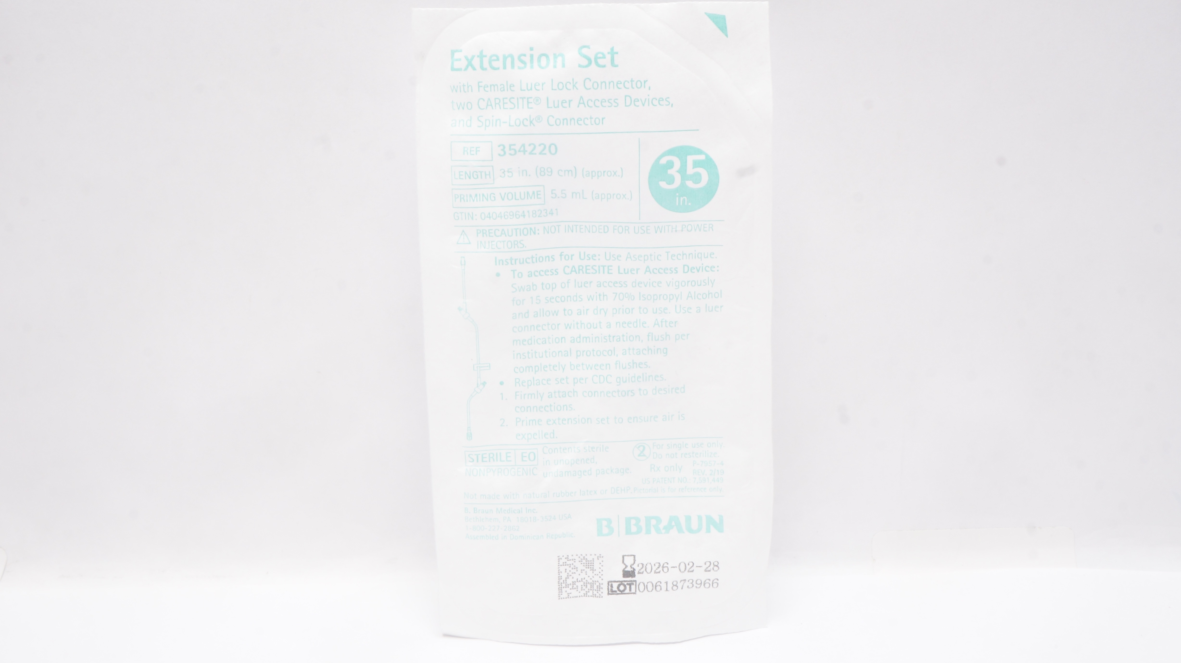 Braun 473012 Extension Set W/Female Luer Lock Adapter, Connector 30inch (x)