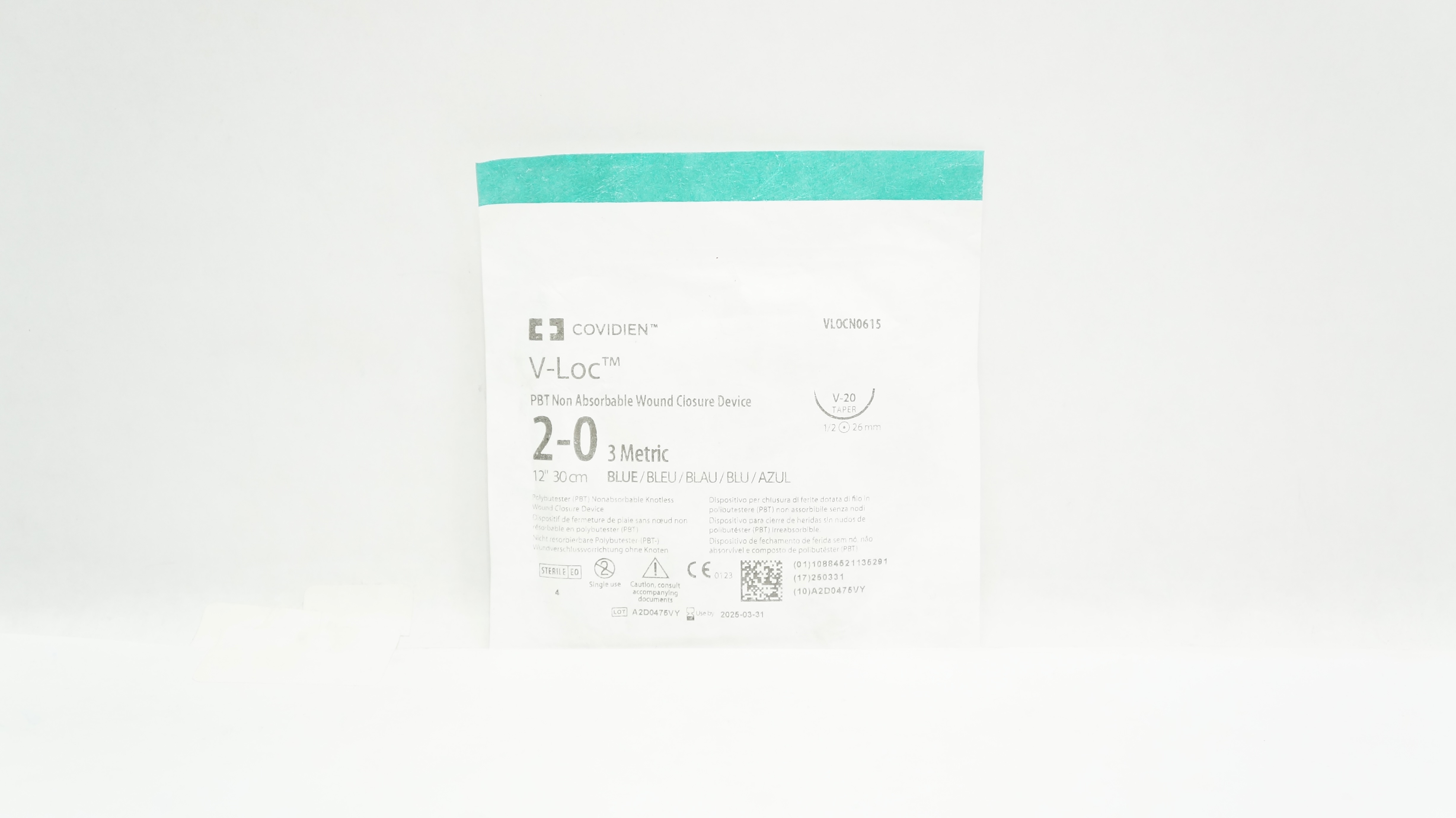 Covidien VLOCN0615 2-0 V-Loc PBT Non Absorbable Wound Closure Device V ...
